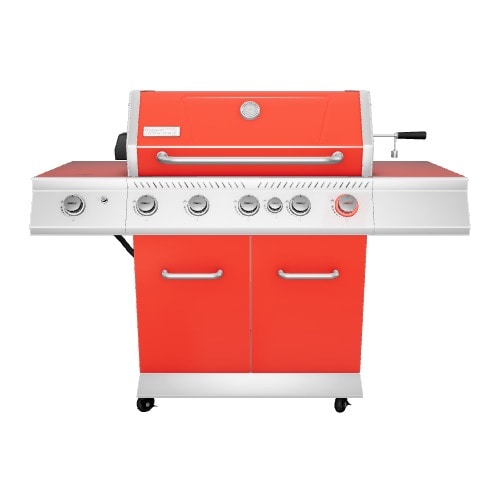 Royal Gourmet Red 5-Burner Infrared Liquid Propane Gas Grill with 1 ...