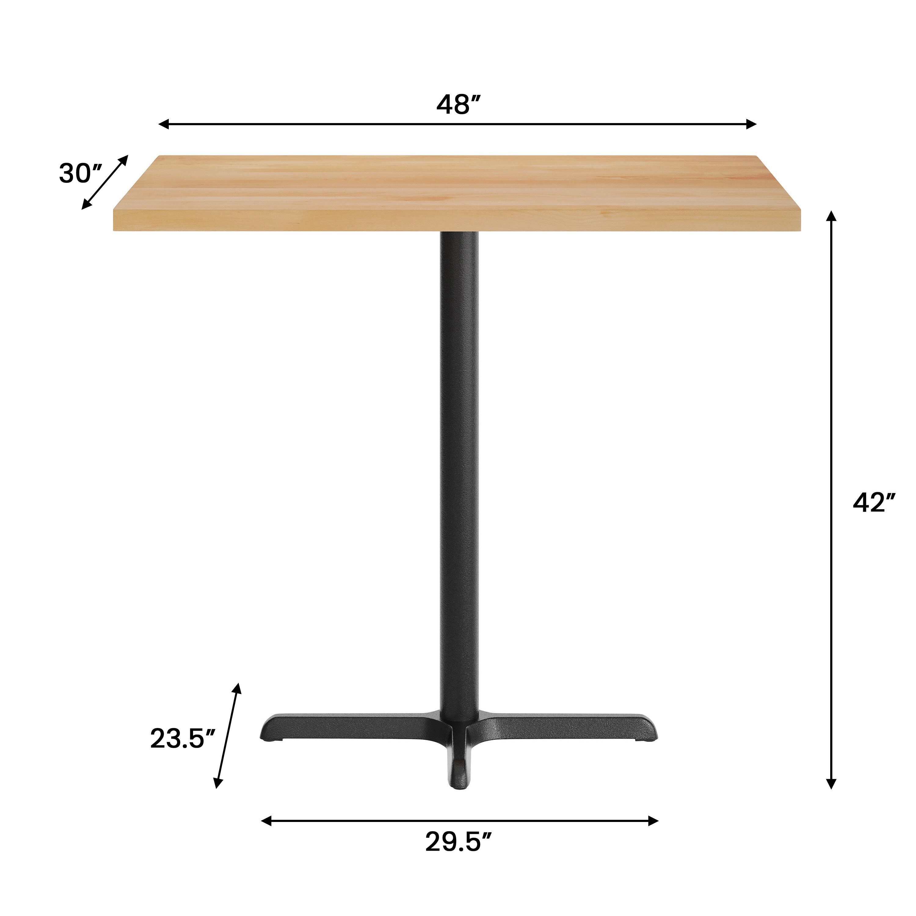 Flash Furniture Bennett 30-in x 48-in Solid Wood Commercial Indoor ...
