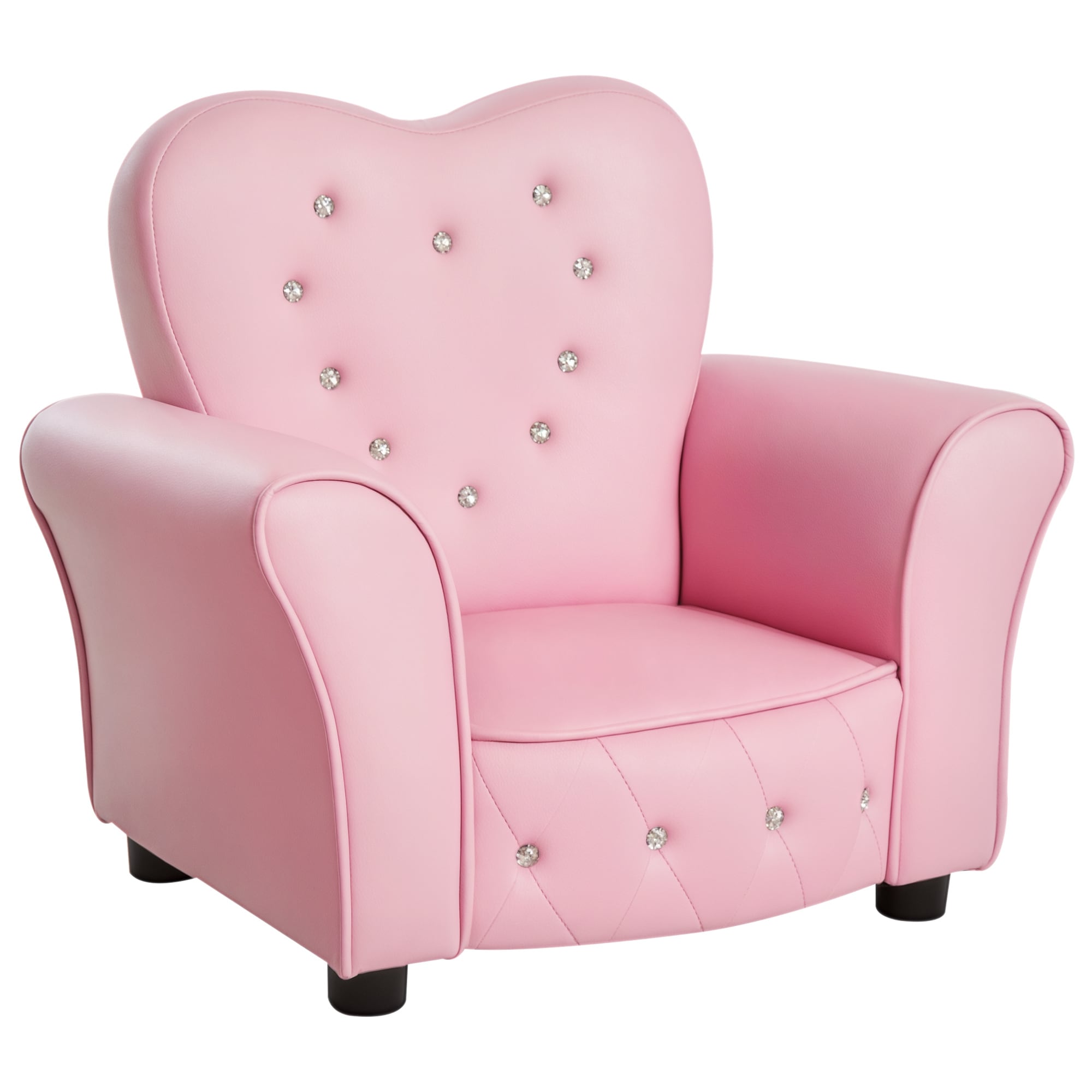Qaba Kids Sofa Toddler Tufted Upholstered Sofa Chair Princess Couch ...