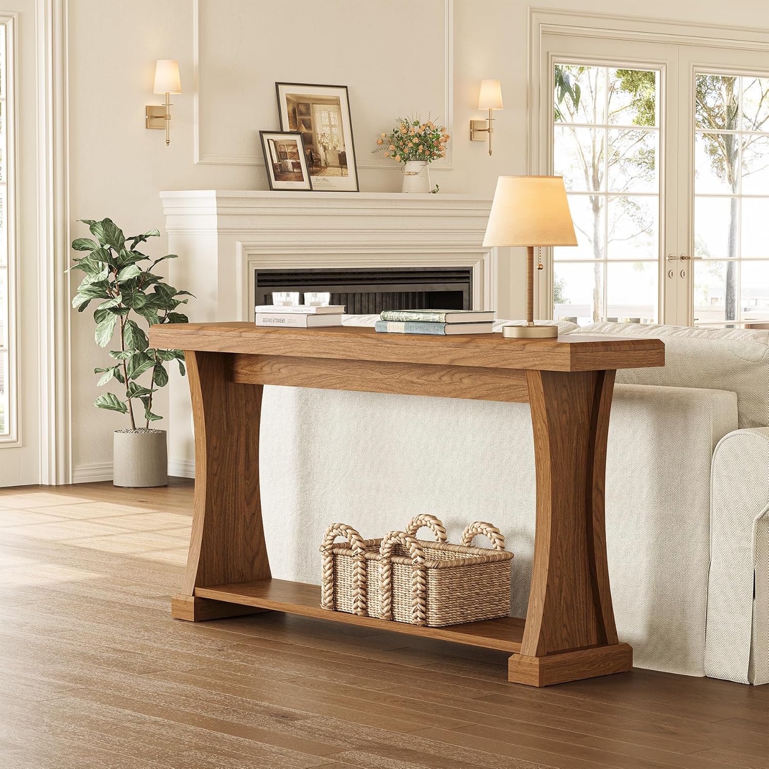 Tribesigns 63 Console Table for Entryway 2 Tiers Entryway Table Behind ...