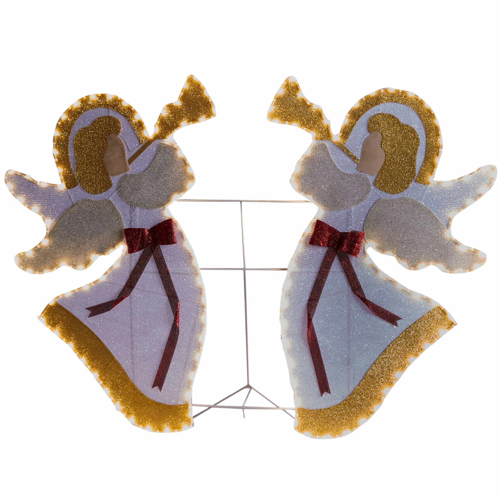 BrylaneHome Set of 2 Pre-Lit Outdoor Angels in the Outdoor Christmas ...