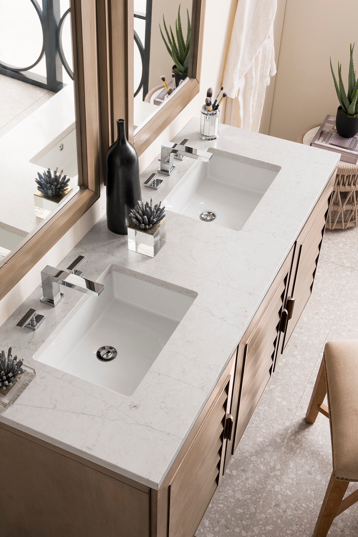 James Martin Vanities Portland 60-in Whitewashed Walnut Undermount ...
