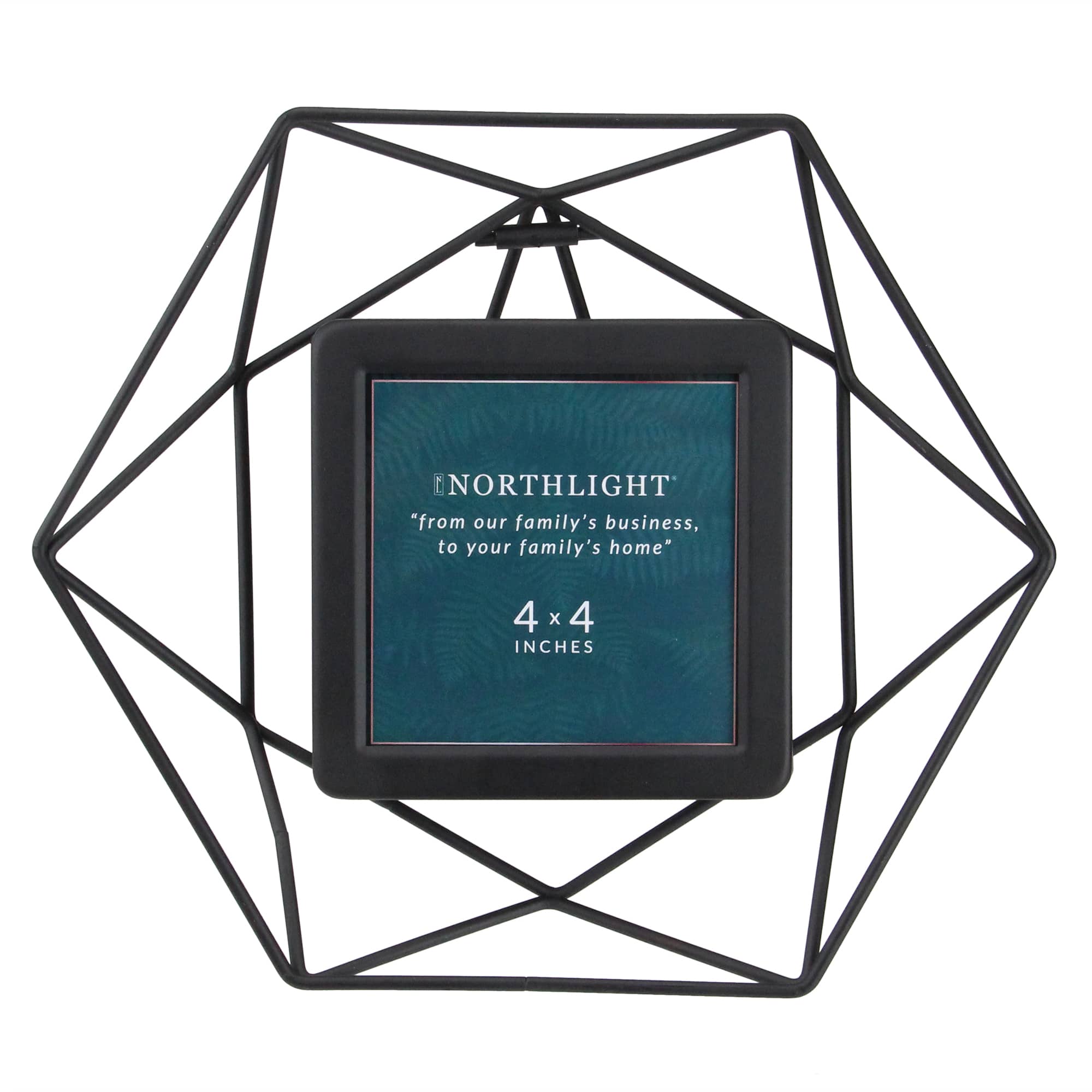 Northlight Hexagonal Metal Picture Frame with Easel Stand - for 4 inch ...