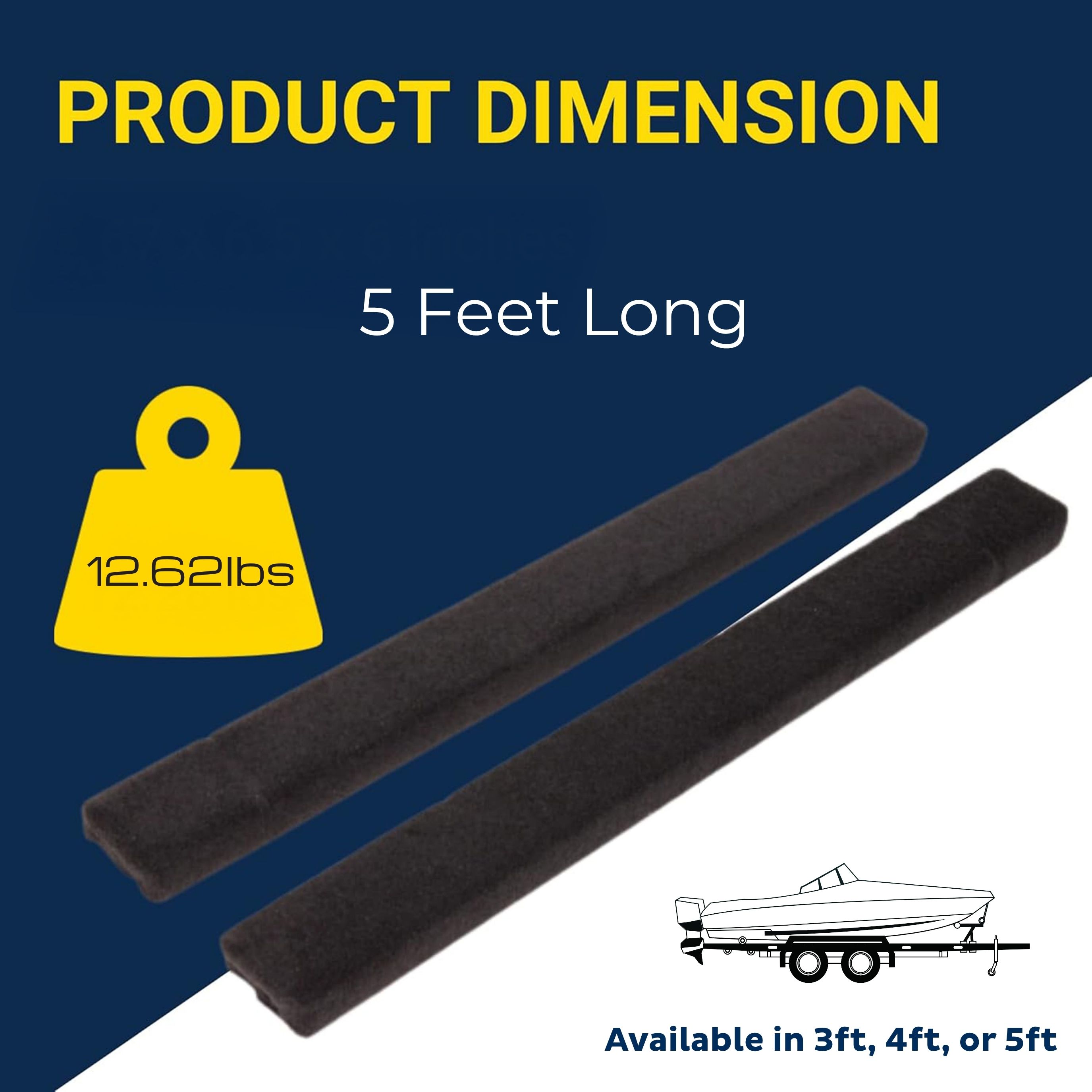 Tie Down 5 ft Black Carpeted Boat Trailer Bunk Boards Pair in the ...