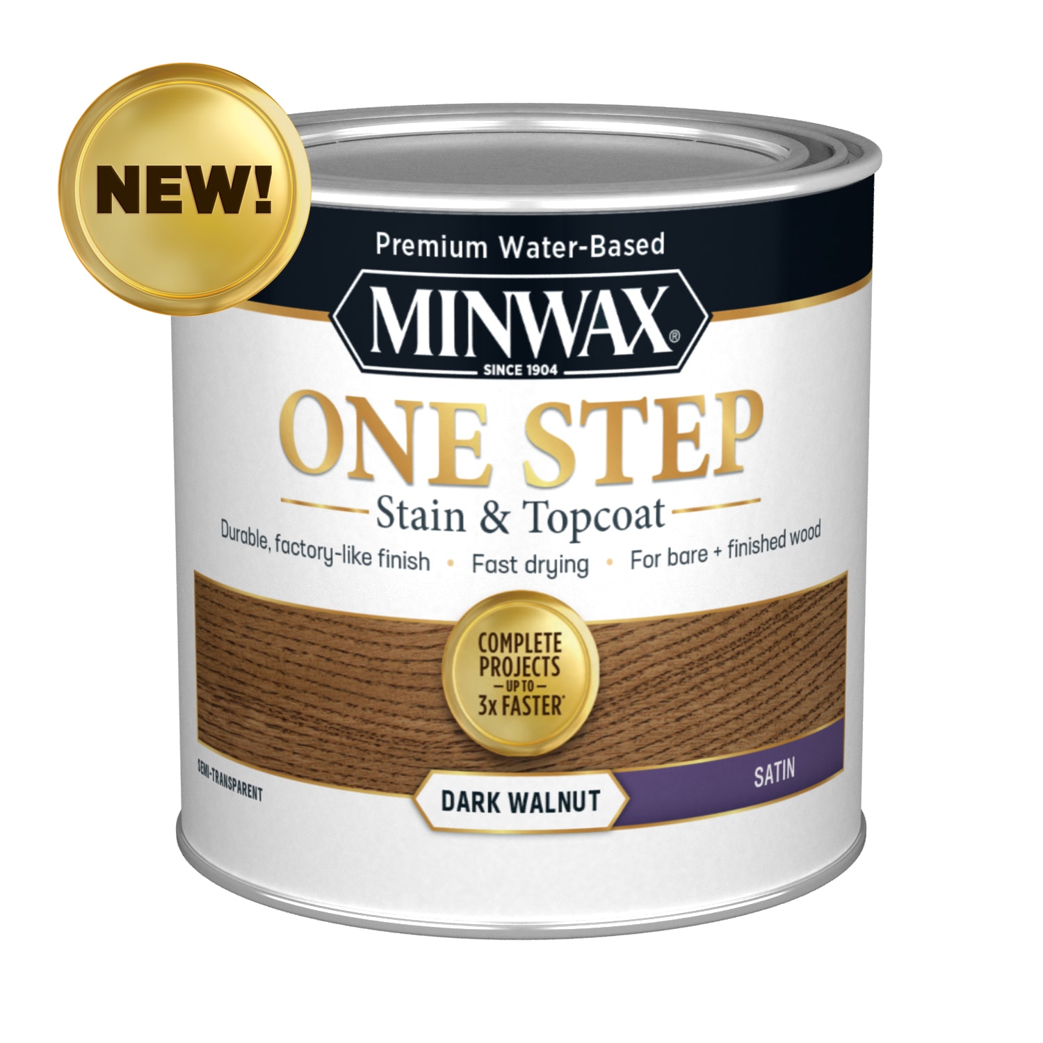 Minwax One Step Water-based Dark Walnut Semi-transparent Satin Interior ...