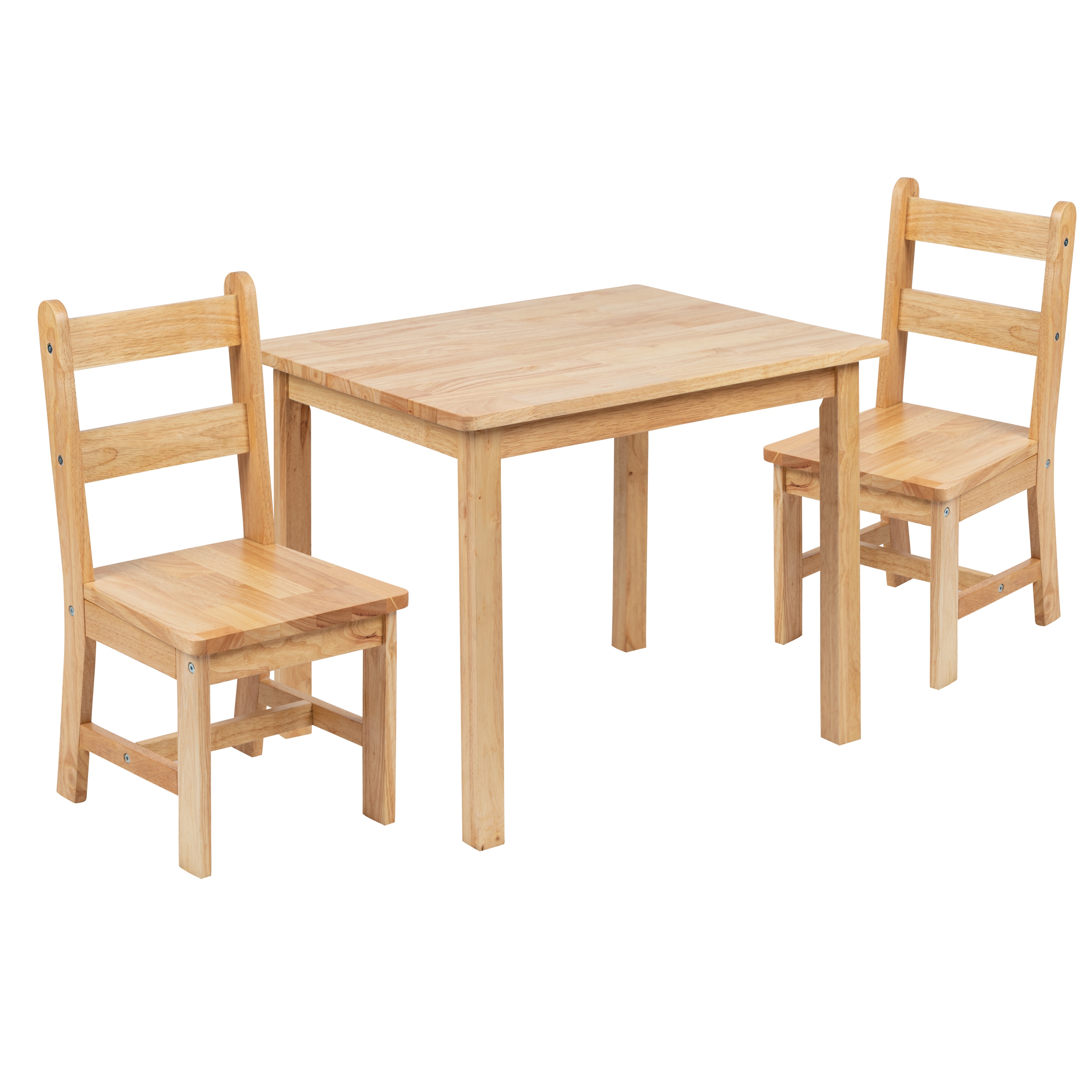 Emma + Oliver Kids 3 Piece Solid Hardwood Table and Chair Set for ...
