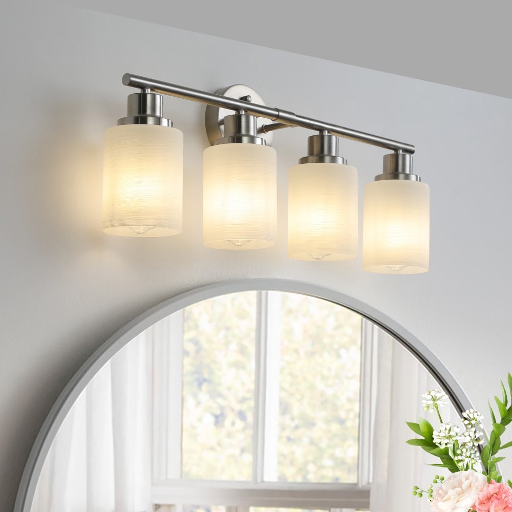 TomCare 24-in 4 Light Modern Bathroom Vanity Light Brushed Nickel Wall ...