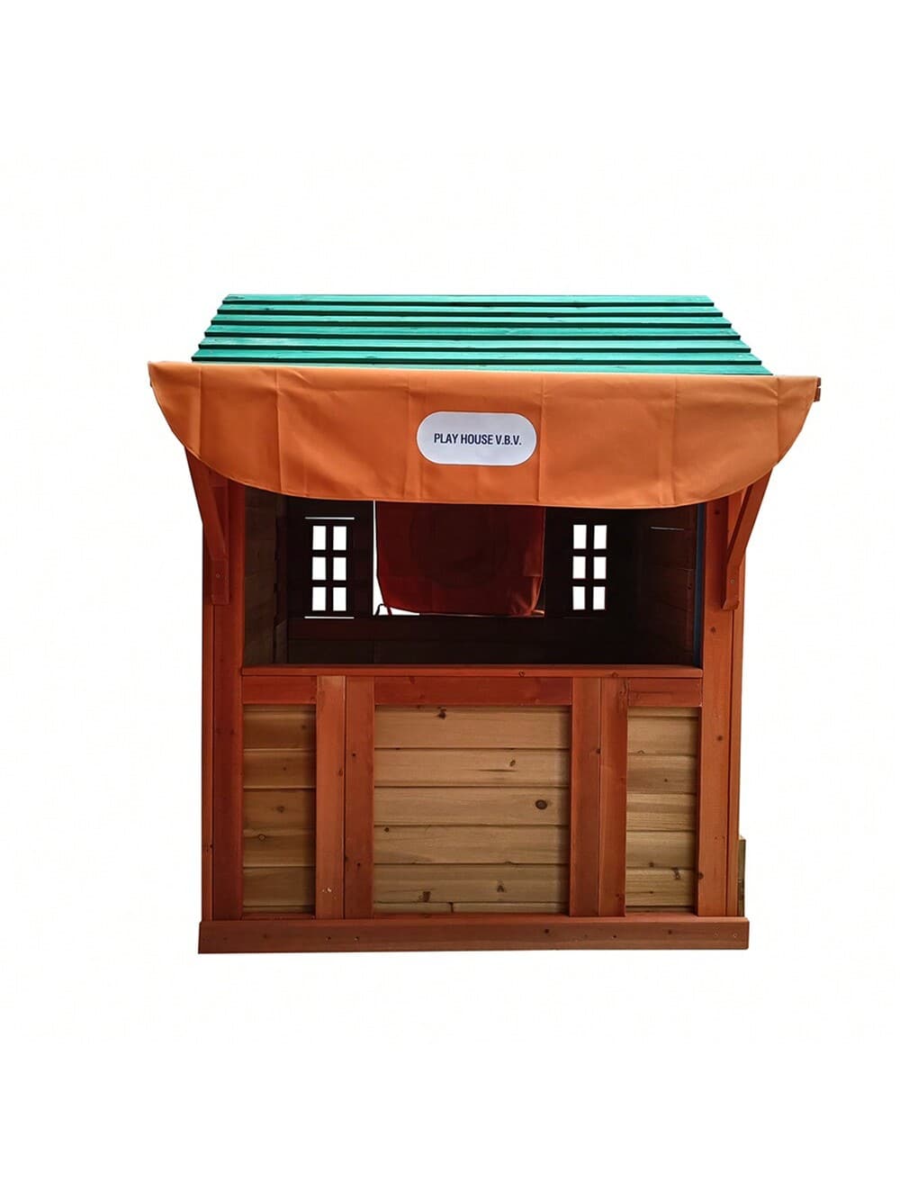 Qeetex 4-In-1 Outdoor Kids Game House Garden Solid Wood Playhouse With ...