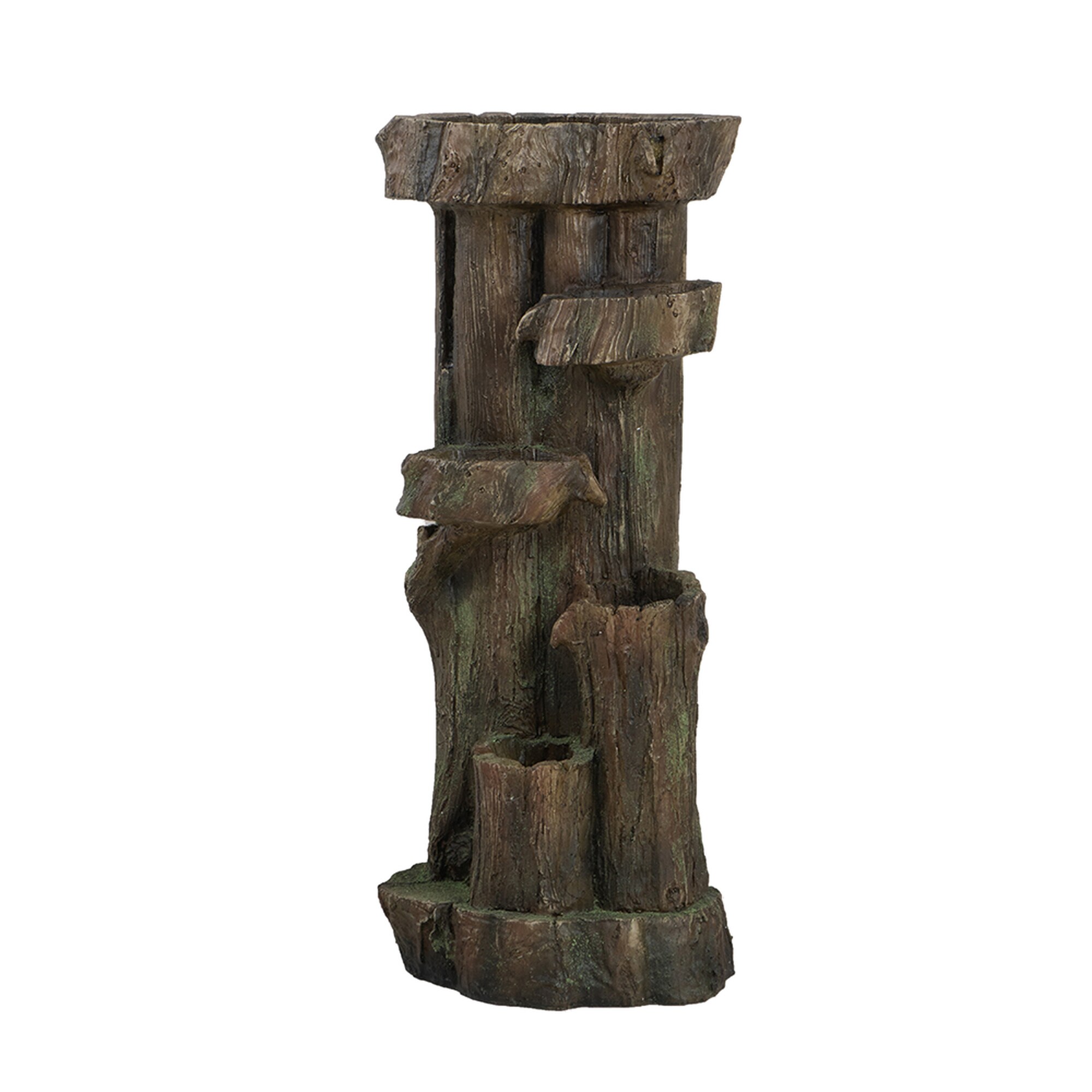 HyperDrop Cart 11-in L x 13.4-in W x 31.5-in H Brown Resin Tree Trunk 5 ...