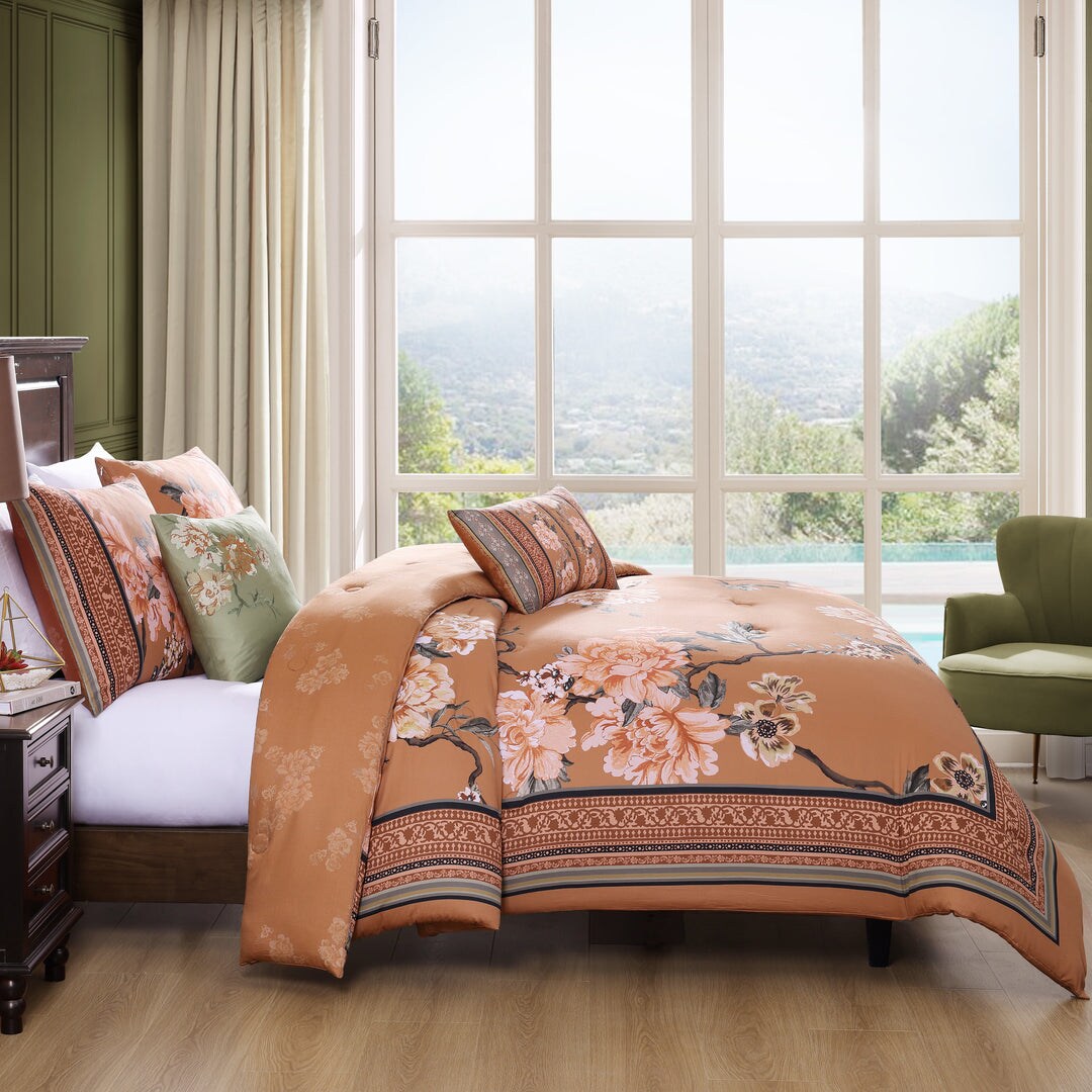 BEBEJAN Rosanna 5 Piece King Size Reversible Comforter Set in the ...