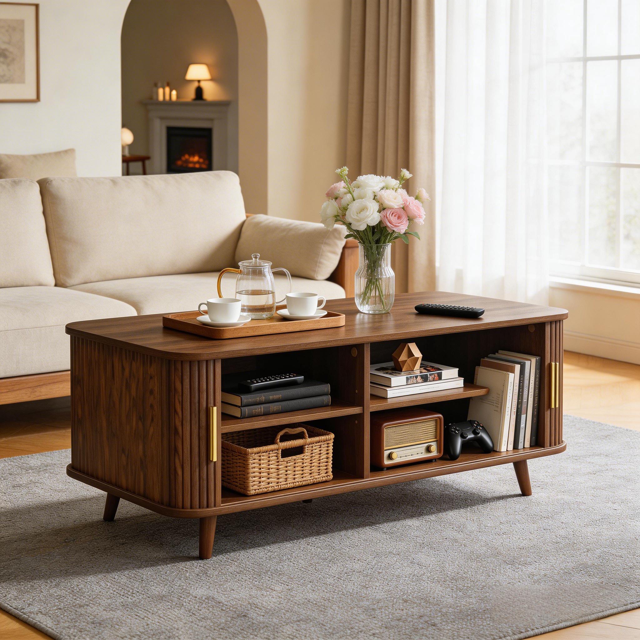 Christopher Knight Home Berger Modern Wood Storage Coffee Table with ...