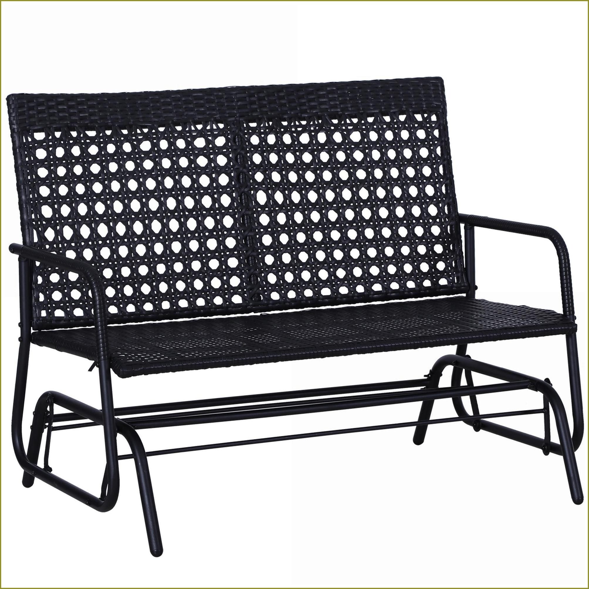 Watnature Outdoor Glider Bench 2 in 1 Woven Rattan Loveseat for Patio ...