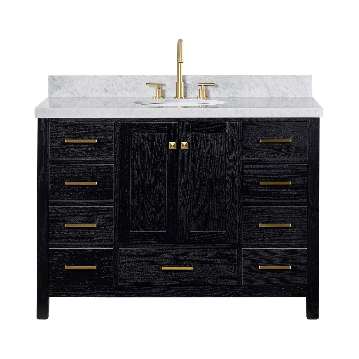 ARIEL Cambridge 48-in Black Oak Undermount Single Sink Bathroom Vanity ...