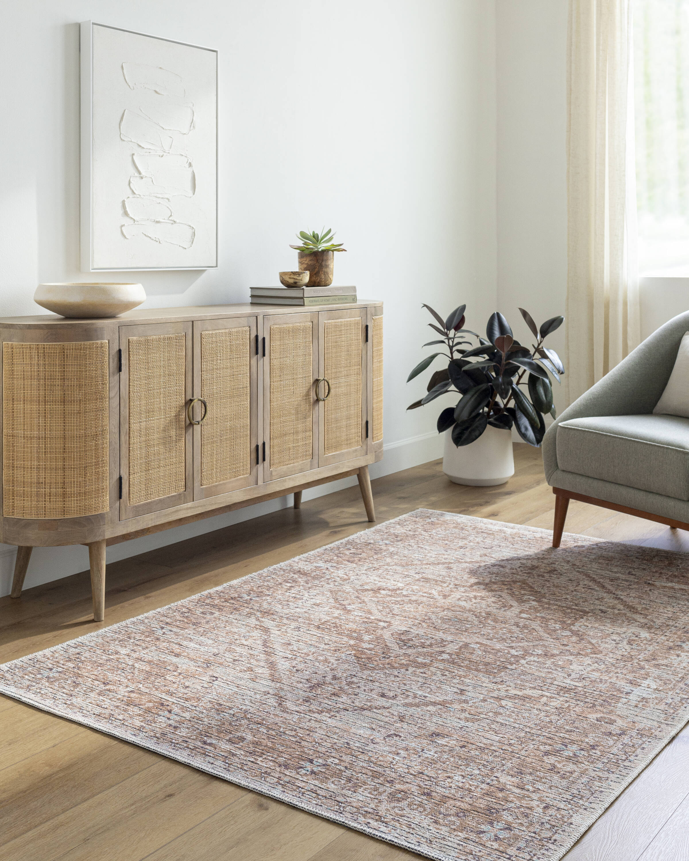 Livabliss Nolita 5 X 7 (ft) Light Gray/Brown Indoor Medallion Bohemian ...