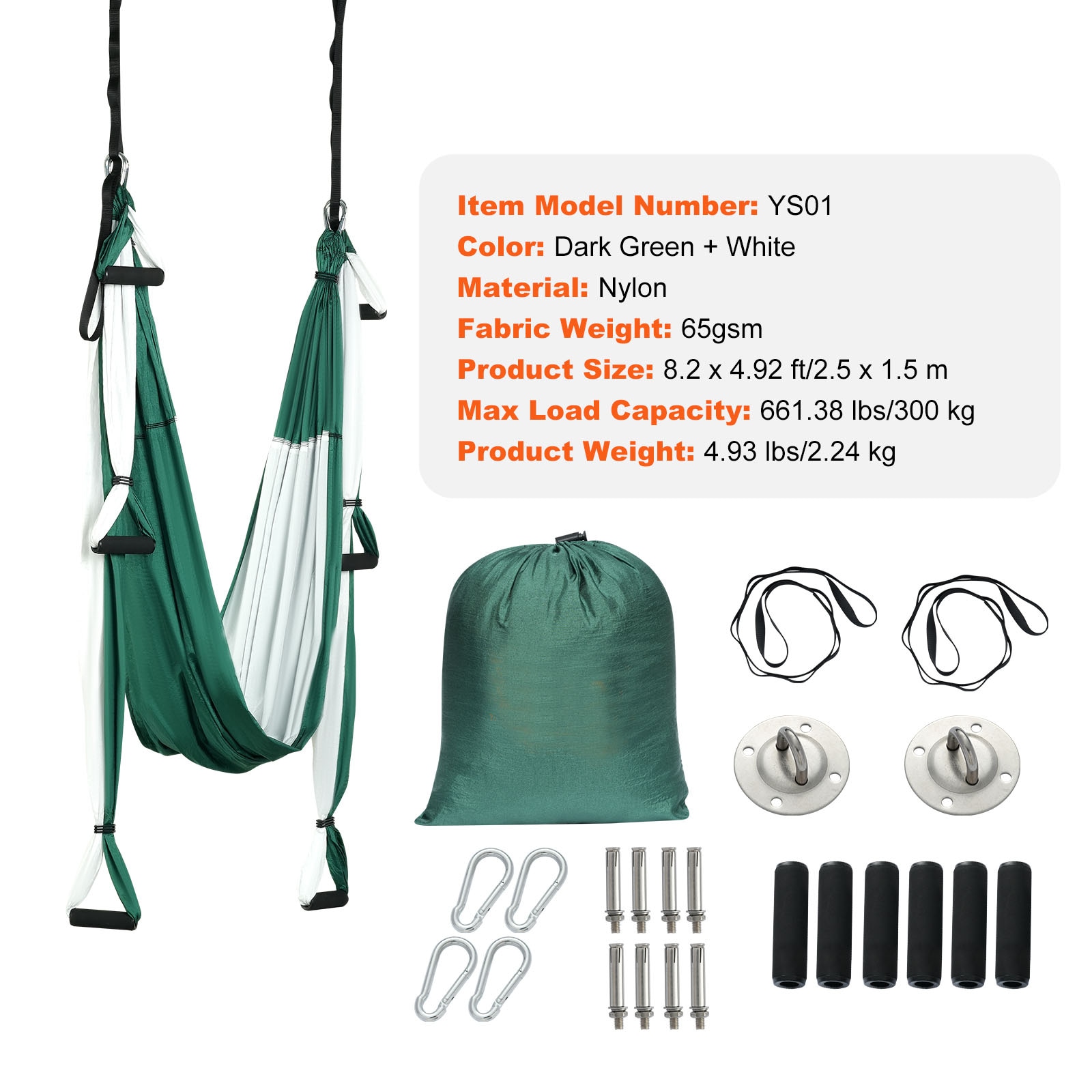 VEVOR Aerial Yoga Swing Set 2.7 Yards Yoga Hammock Hanging Swing Aerial ...