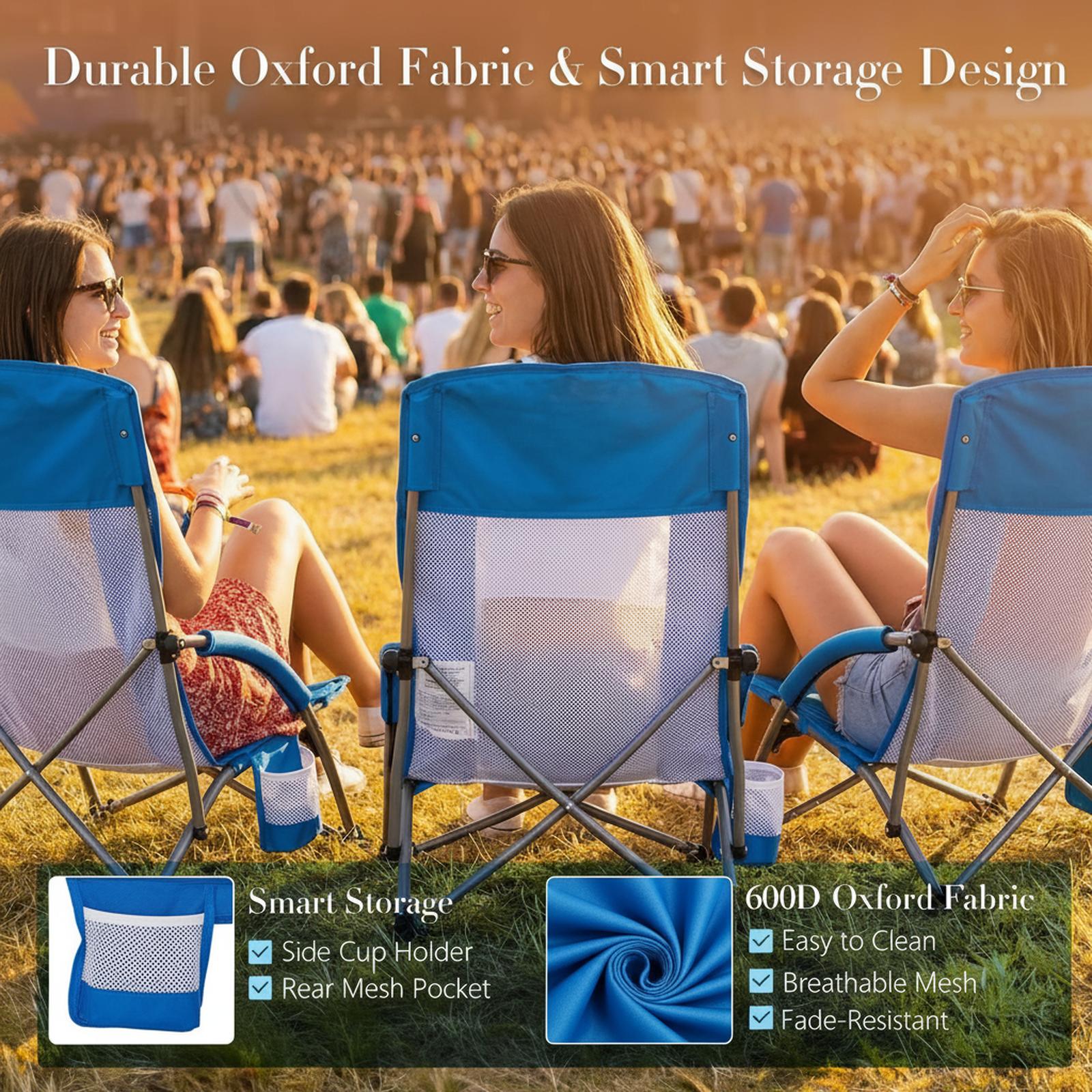 Baginizer Low Beach Chair Adults Lightweight Folding Cup Holder Storage ...