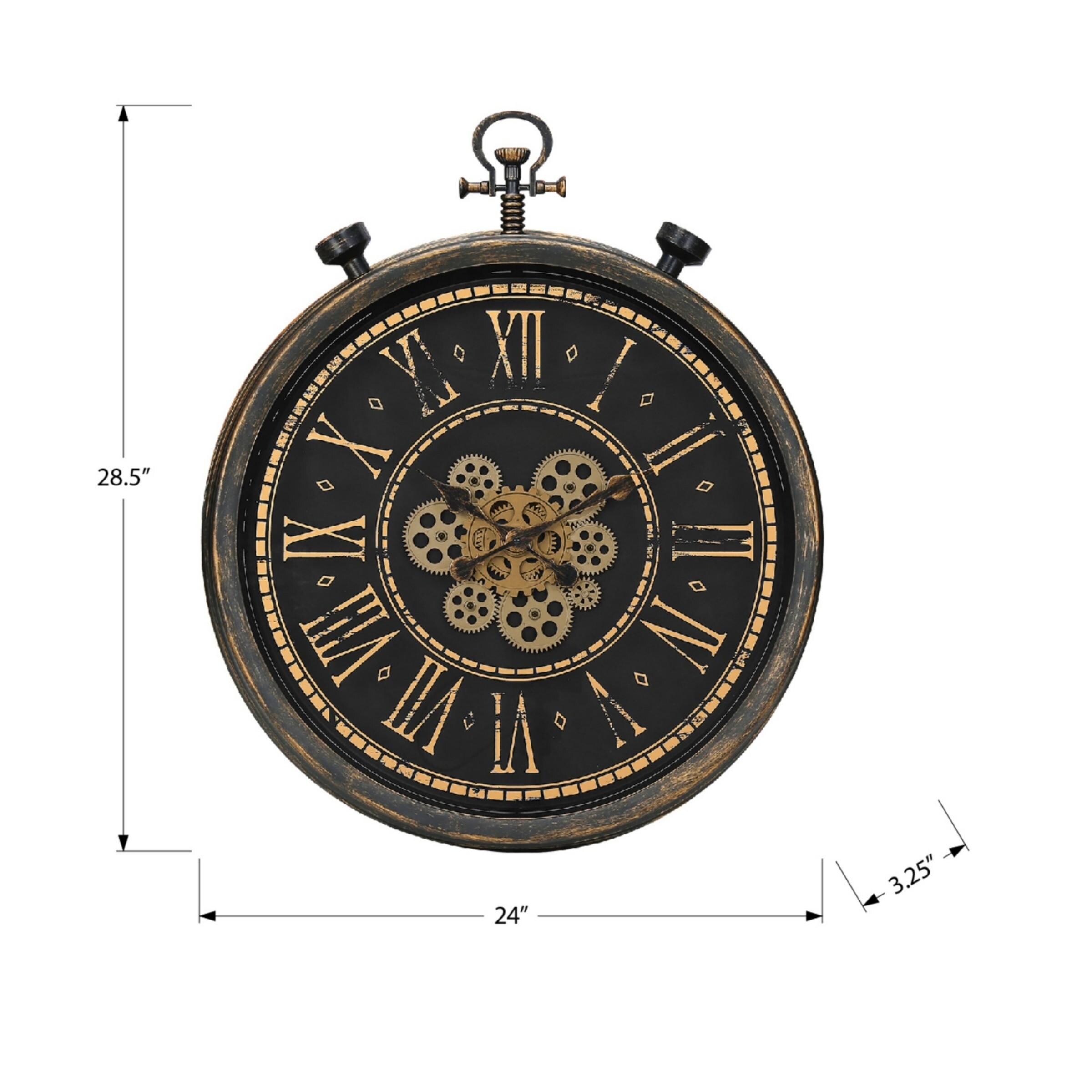 GlasFlength Wall Clocks 24inch Room Decor Gear Mechanism Decorative ...
