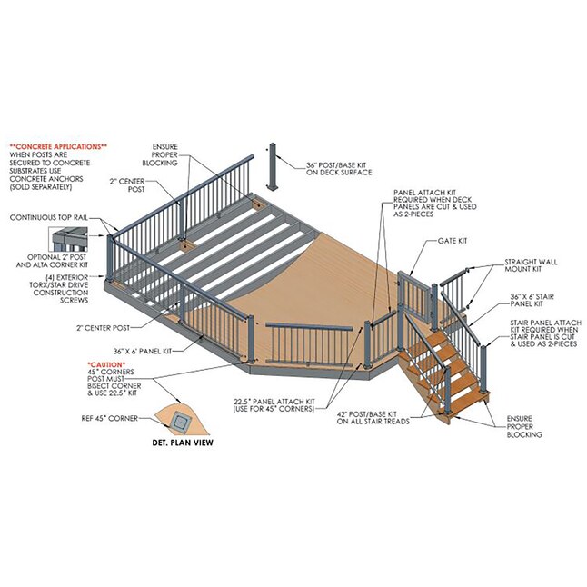 Harmony Railing Systems Alta 24ft Open Mid-Rail Baluster Deck Kit ... Harmony Railing Systems Alta 24ft Open Mid-Rail Baluster Deck Kit ...