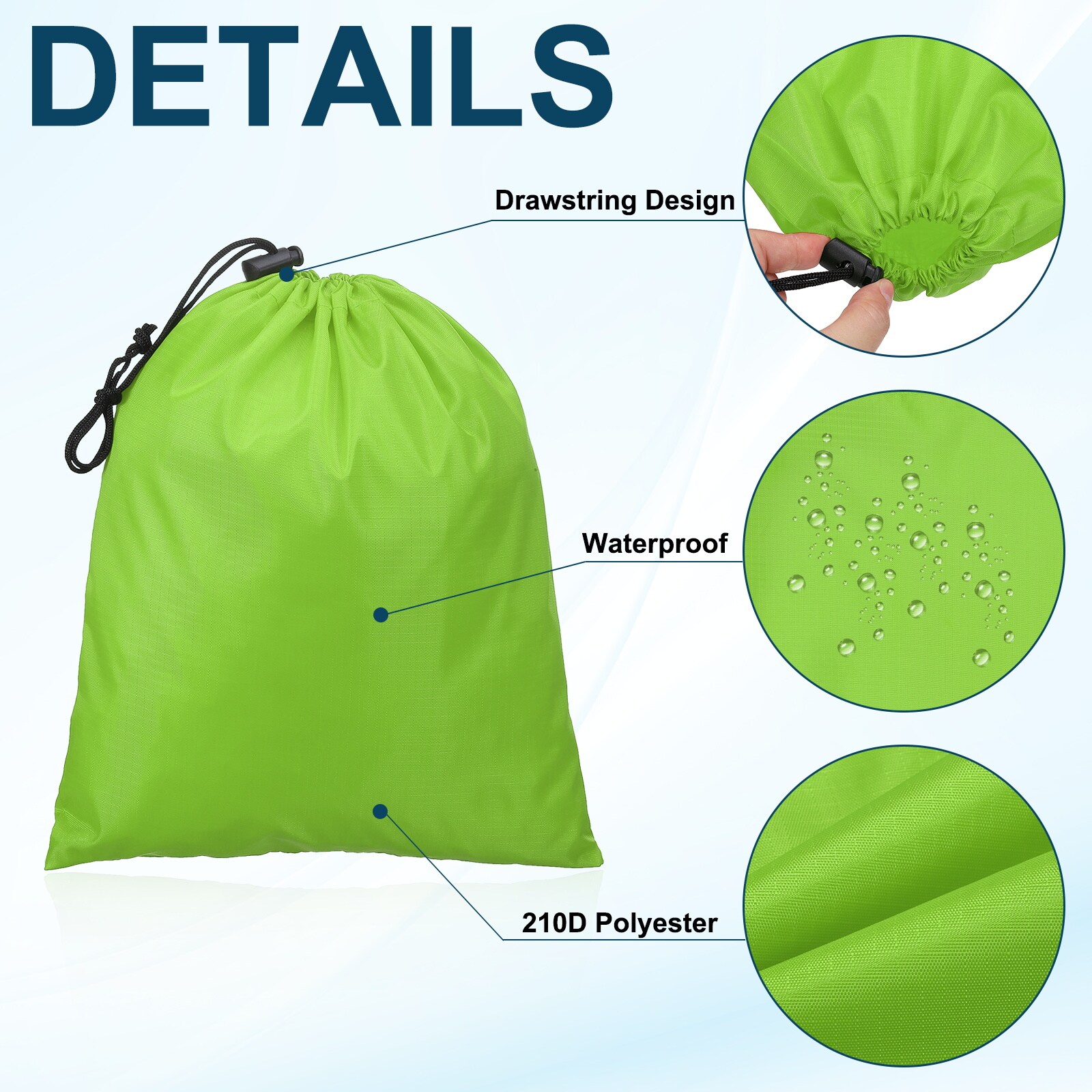 PATIKIL Travel Storage Bags with Toggle 10 x 12inch 6pcs Waterproof ...