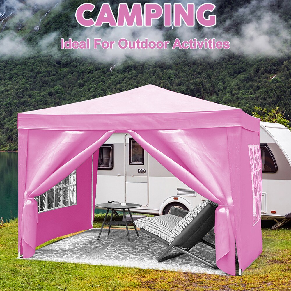 Maocao Hoom 9.7-ft x 9.7-ft Square Pink Pop-up canopy in the Canopies ...