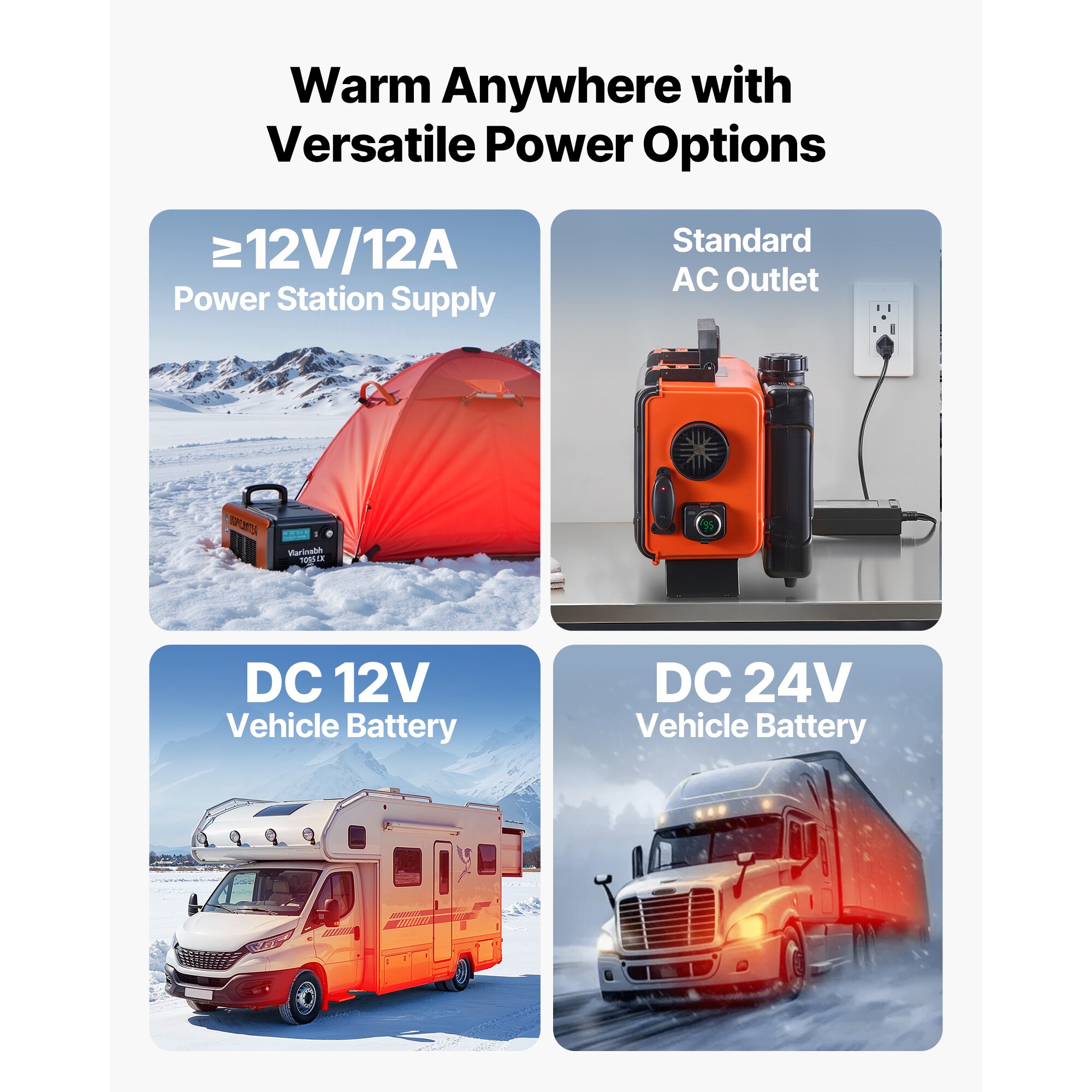 VEVOR Diesel Heater 8KW DC 12V/24V All in One Portable Diesel Air ...