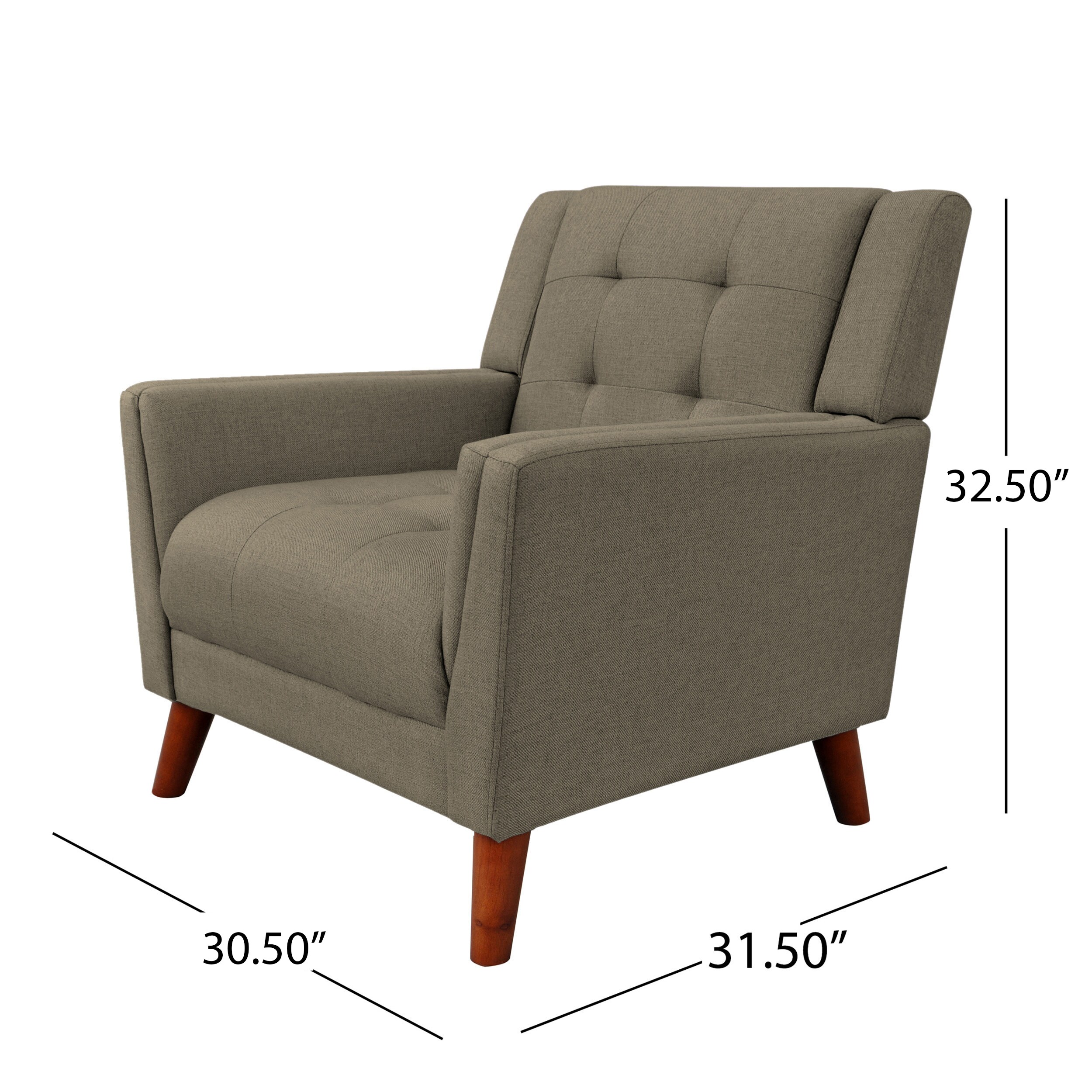 ModernLuxe Assembly Required Midcentury Modern Armchair with Soft ...
