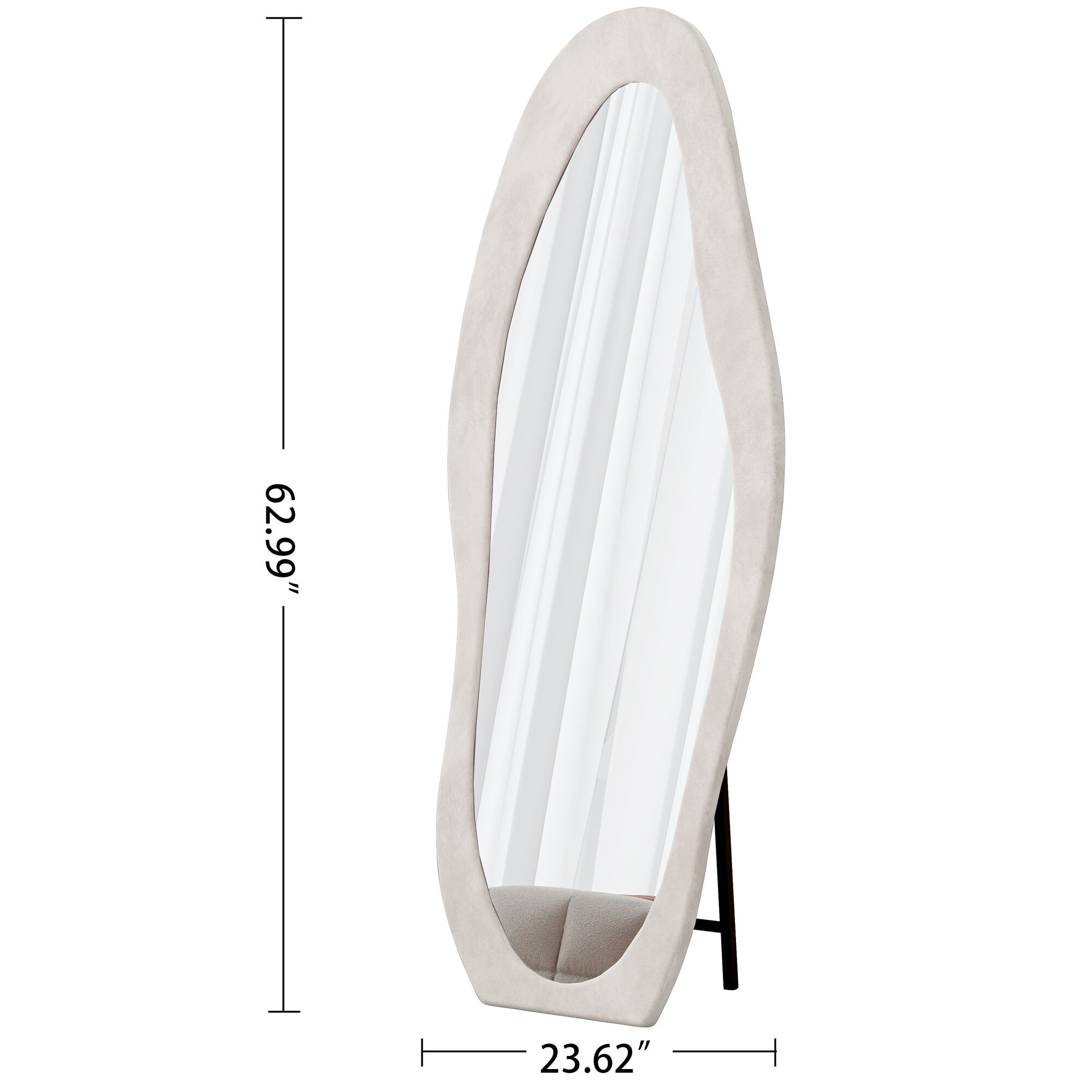 Misopily 63 x 24 Inch Irregular Full Length Floor Mirror Flannel ...