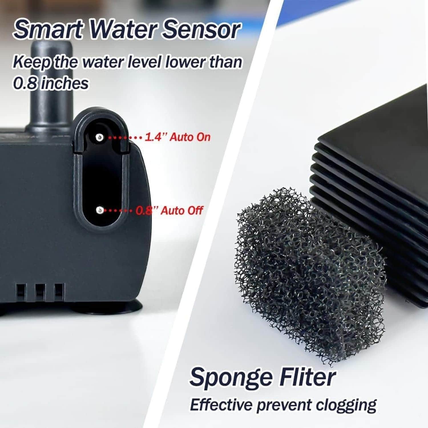 OGETFUUR Automatic Small Sump Pump with Water Sensor for Basement Air ...