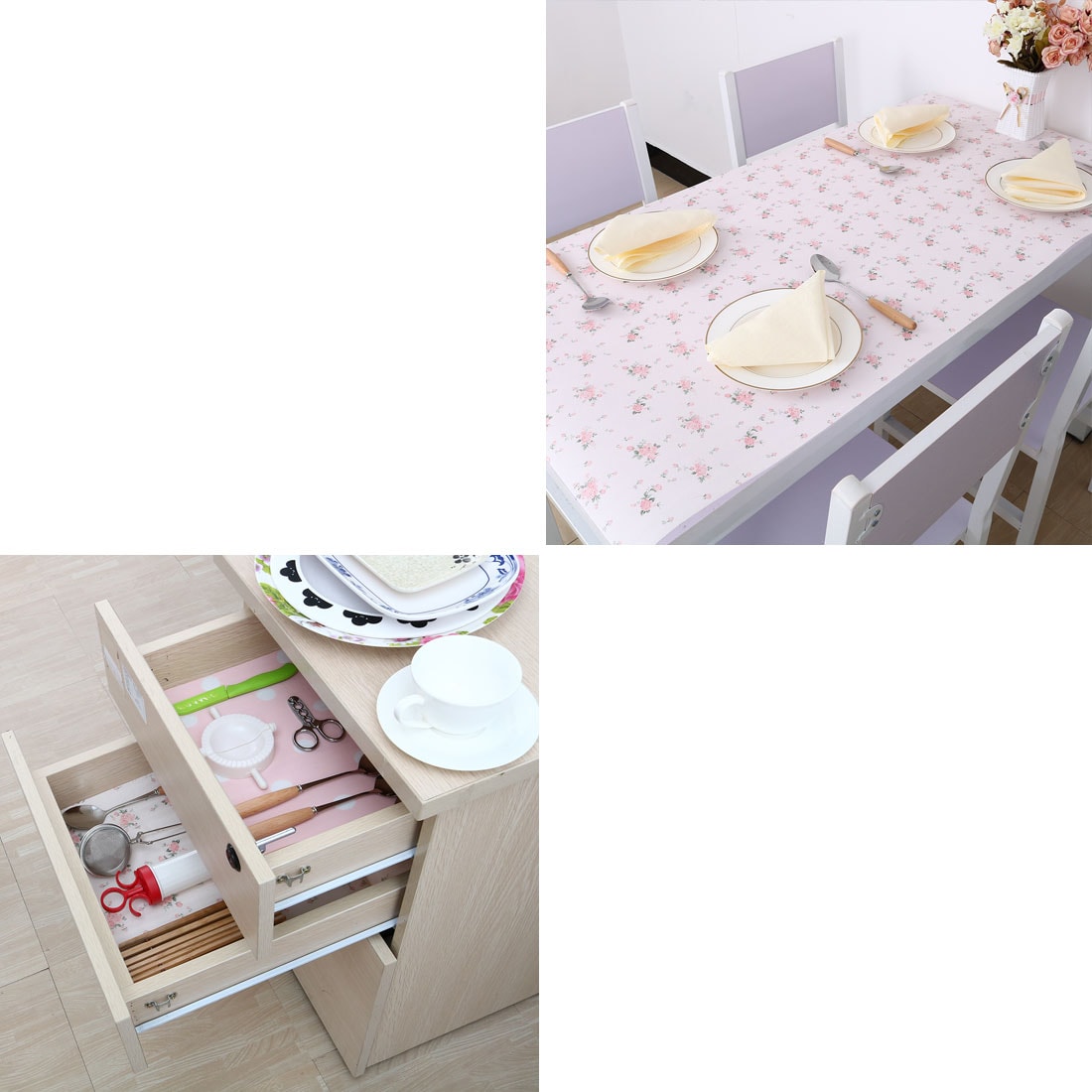 Unique Bargains Non Adhesive Kitchen Table Cabinet Shelf Paper Drawer ...