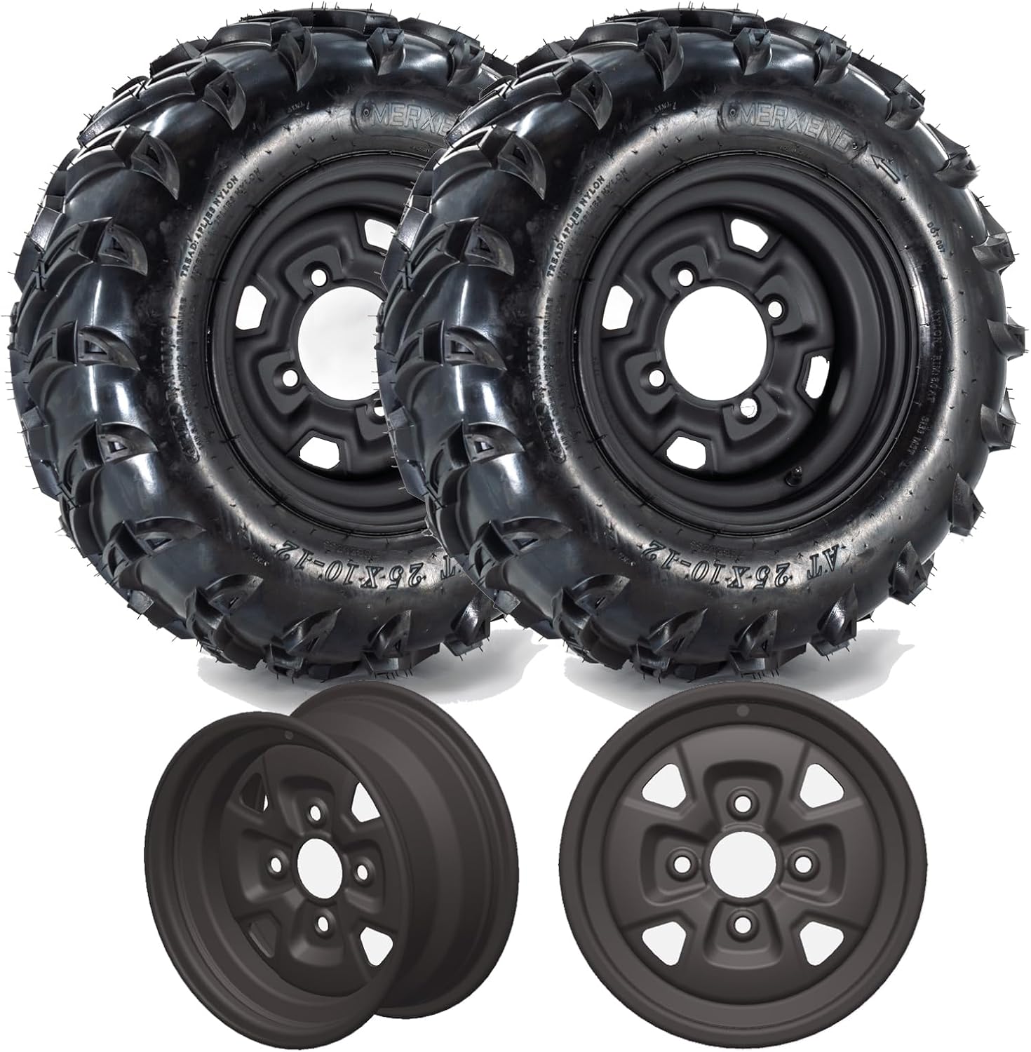 GAOMON Set of 2 ATV UTV Tires 25x8-12 All-Terrain 6PR Heavy-Duty Rubber ...