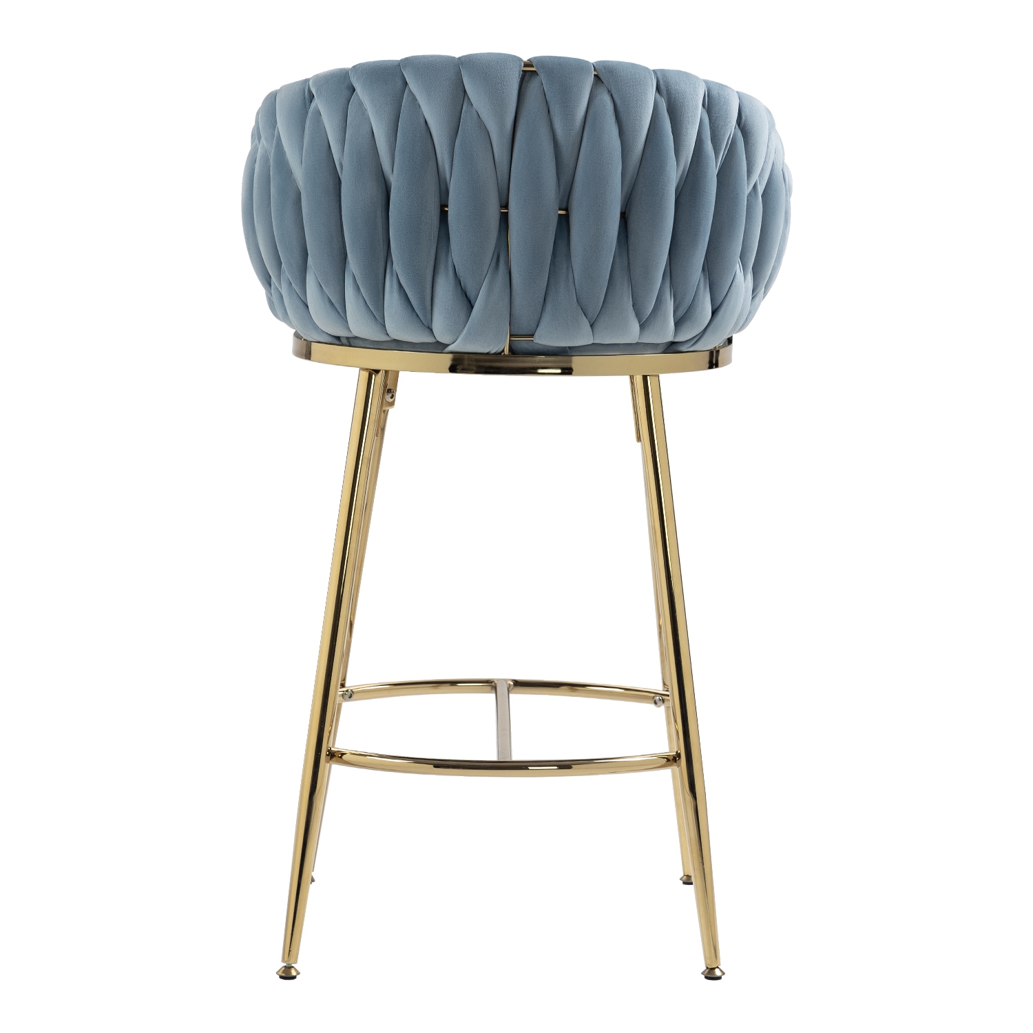 Hrinhom BLUE 26-in H Short Upholstered Metal Bar Stool in the Bar ...