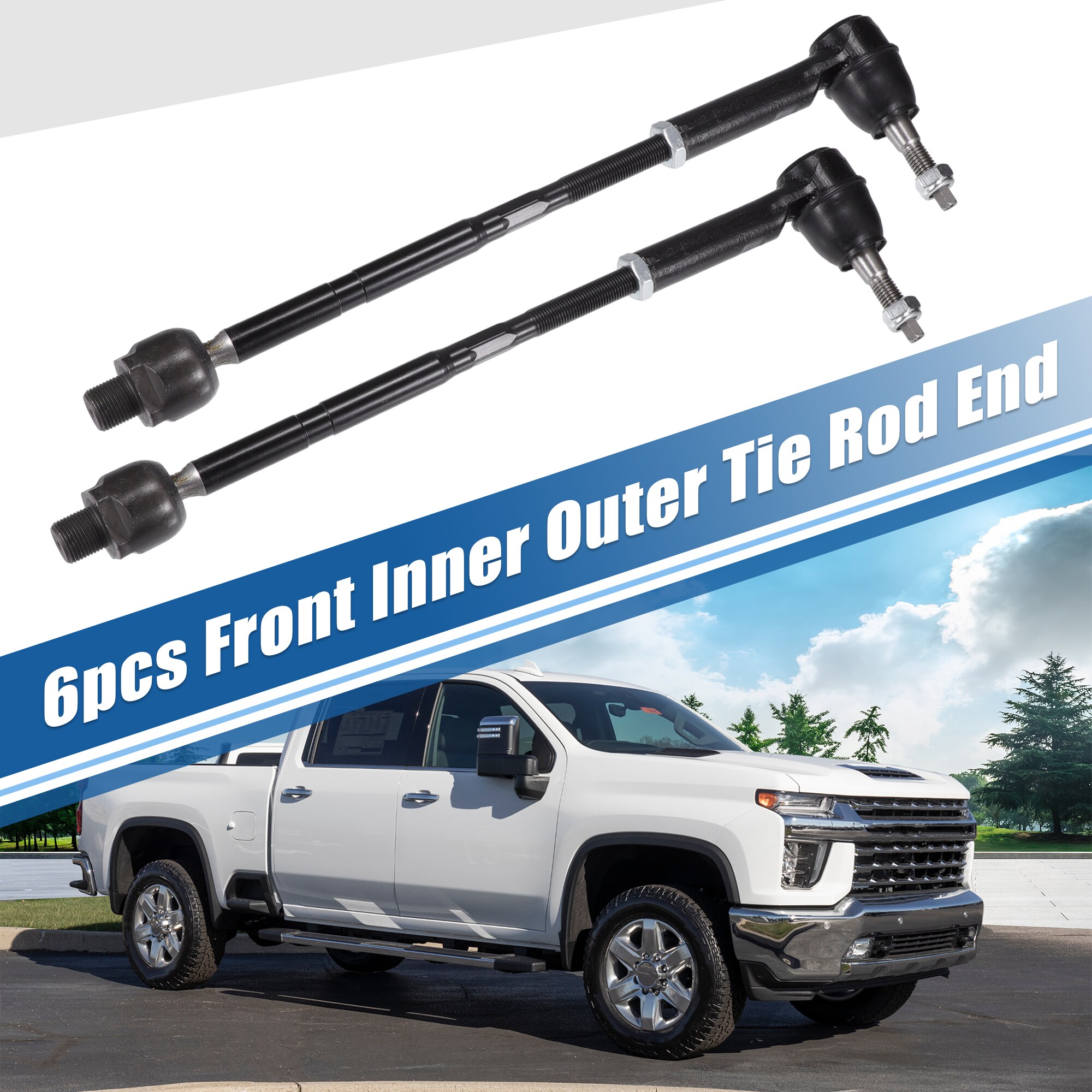 Unique Bargains 4pcs Front Inner Outer Tie Rod Ends Kit Suspension ...