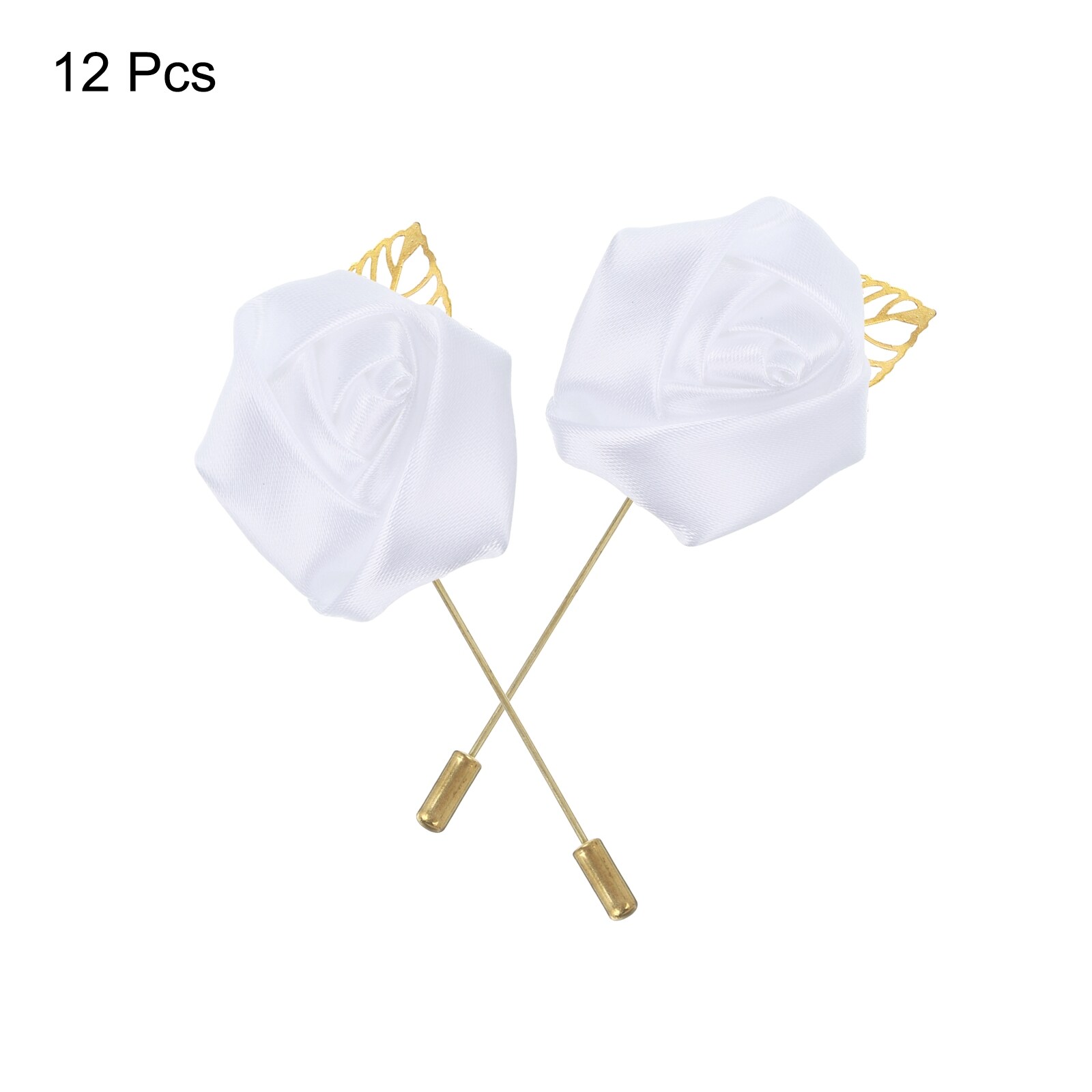 Unique Bargains 12pcs Groom Boutonnieres Rose Boutonnieres Pins for Men ...