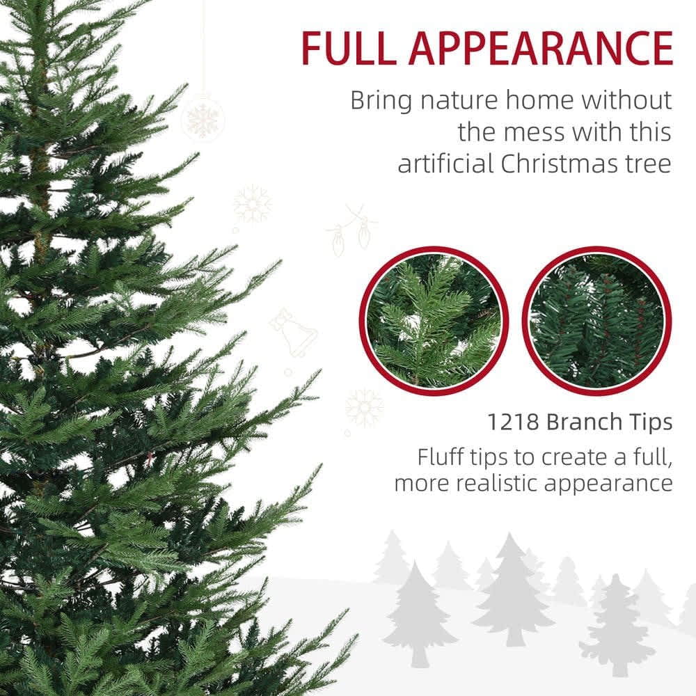 Choco Moon 7.5ft Artificial Nordic Pine Hinged Christmas Tree with 1218 ...