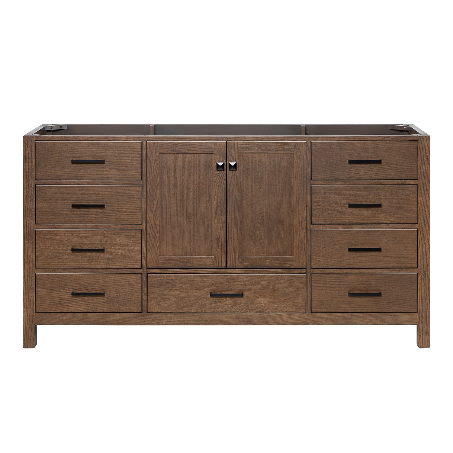 ARIEL Cambridge 66-in Brown Oak Bathroom Vanity Base Cabinet without ...