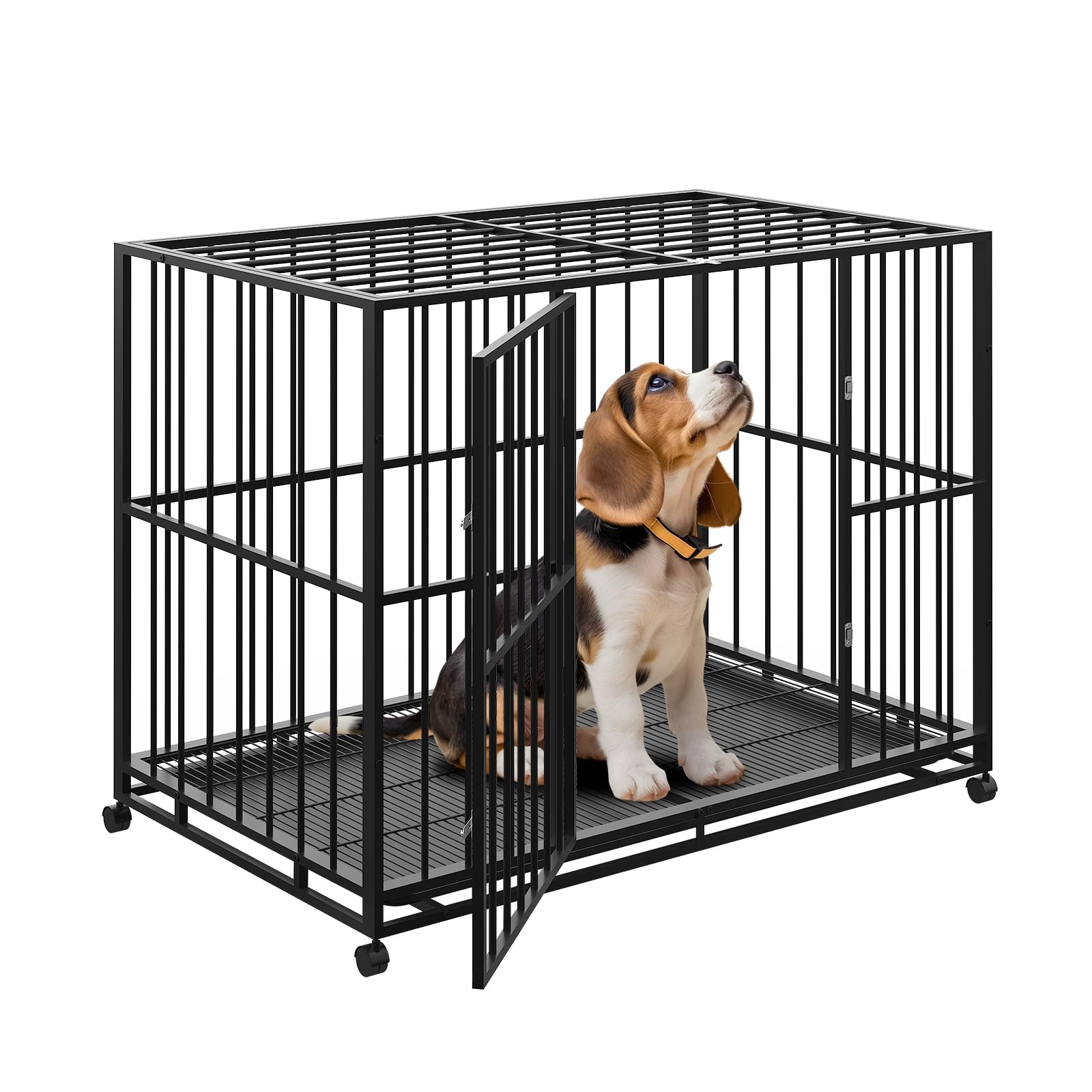 GarveeLife Heavy Duty Stainless Steel Dog Crate for Large Breeds ...