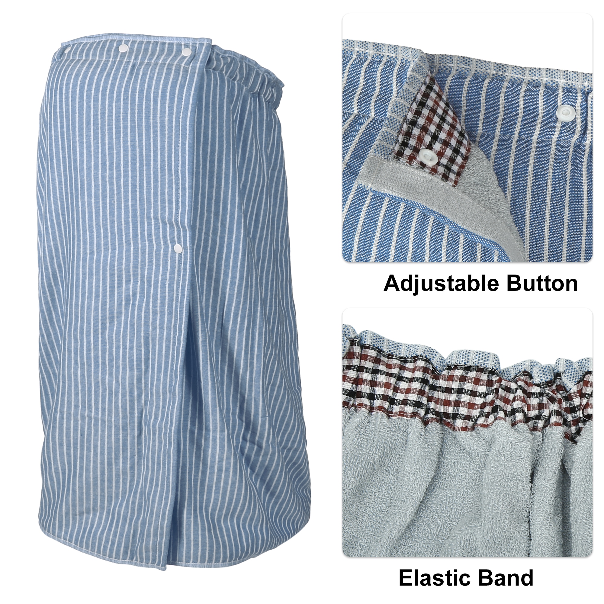 Unique Bargains Soft Absorbent Bath Towel Thin Striped Bath Towel for ...