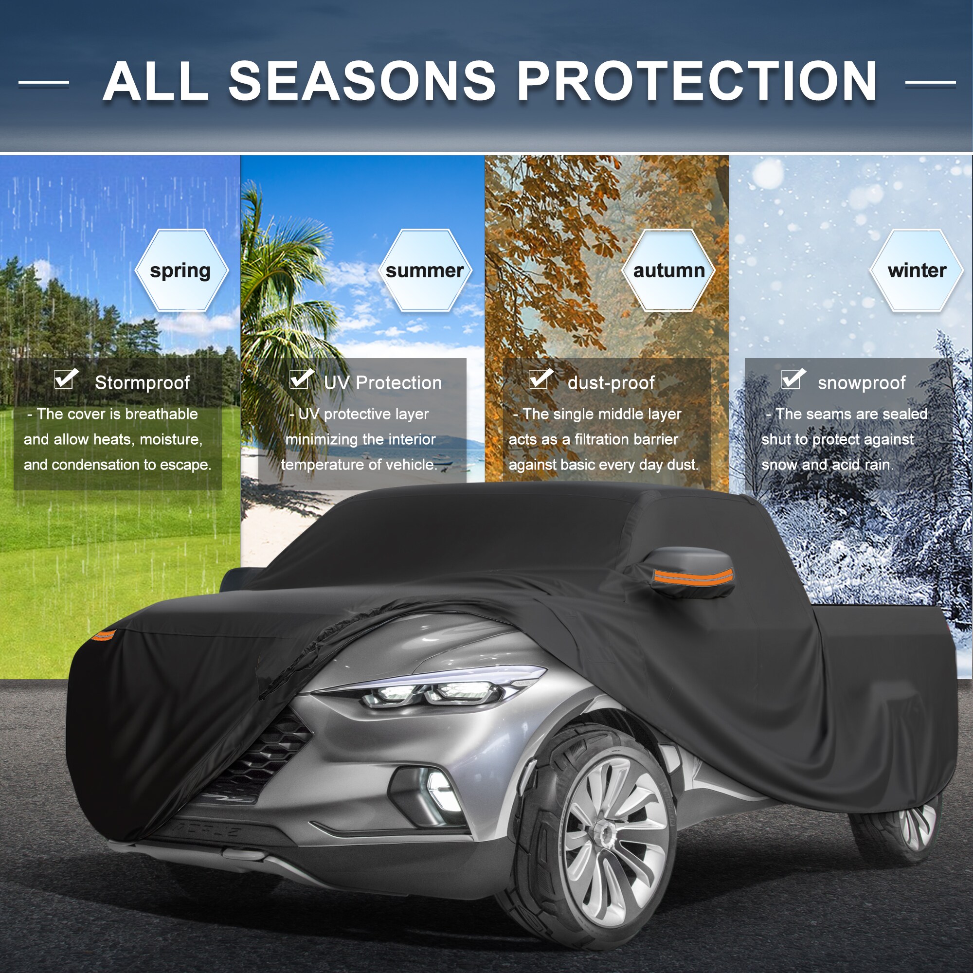 Unique Bargains Car Cover for Hyundai Santa Cruz 2021-2025 Aluminum ...