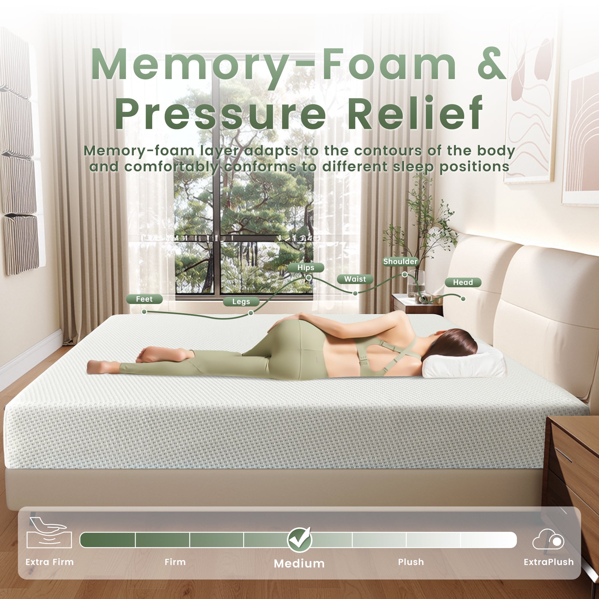 SUNCREAT Twin Mattress for Kids 5 Inch Memory Foam Mattress Medium Firm ...