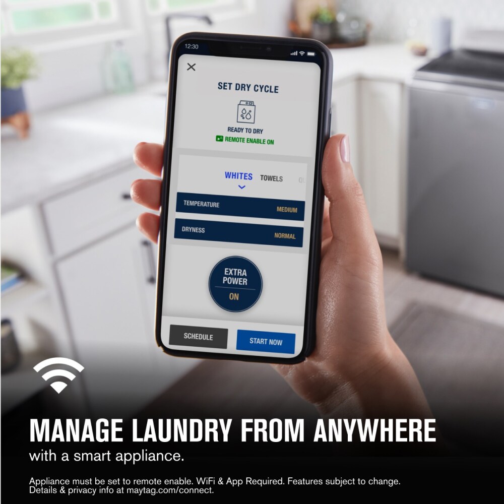 Maytag SMART Capable 7.4-cu ft Smart Electric Dryer (White) in the ...