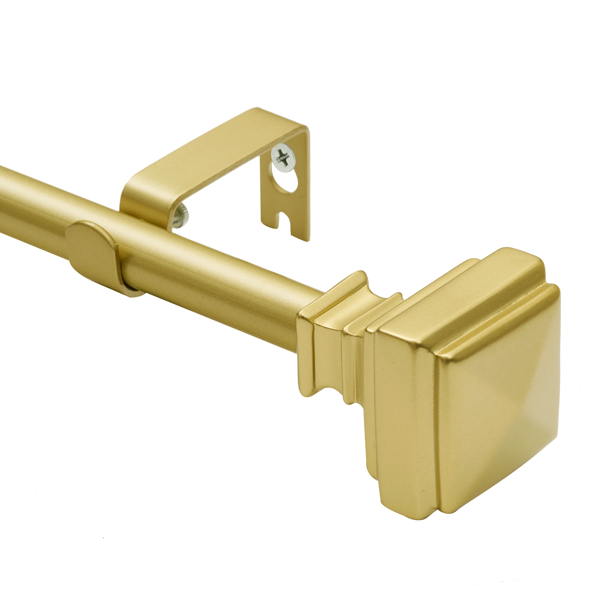 Utopia Alley D2XX 28-in to 48-in Gold Iron Single Curtain Rod with ...