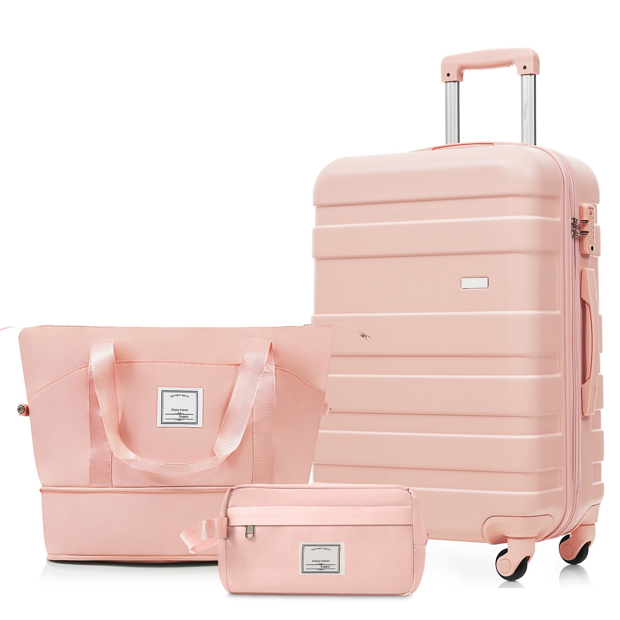 ModernLuxe 3 Piece Luggage Set 24in Checked Suitcase with TSA Lock ...
