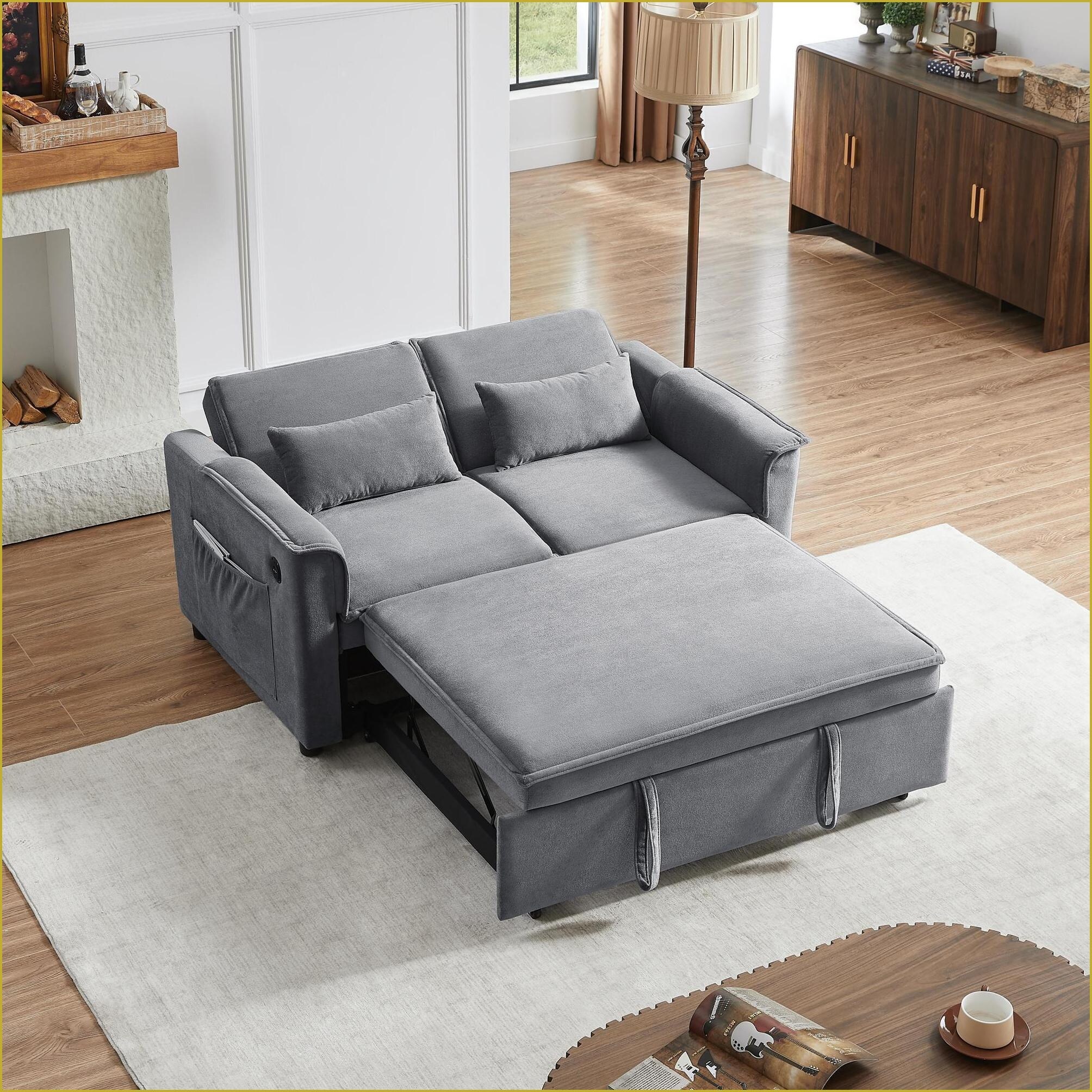Watnature Sofas Couches Modern 2-Seater Convertible Sleeper Sofa with ...