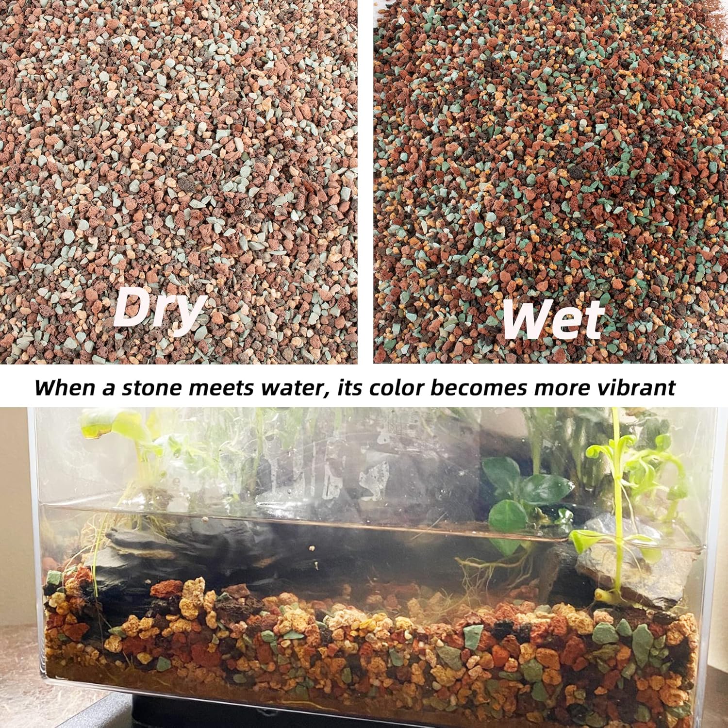 MaseiKar 9lb Mix Lava Rocks for Plants in Door - Gravel Pebbles for ...