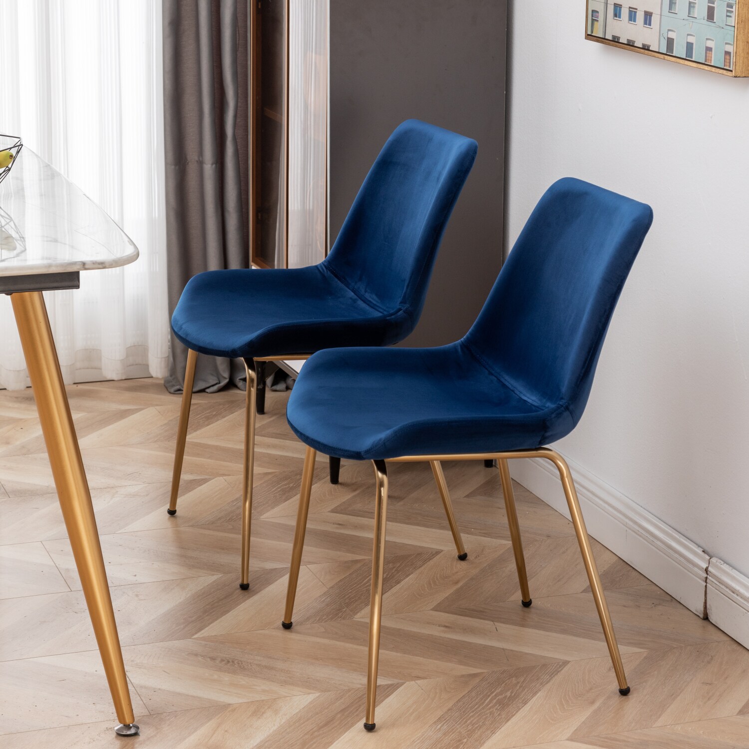 Streamdale Furniture Streamdale Modern Velvet Dining Chair Set of 2 ...
