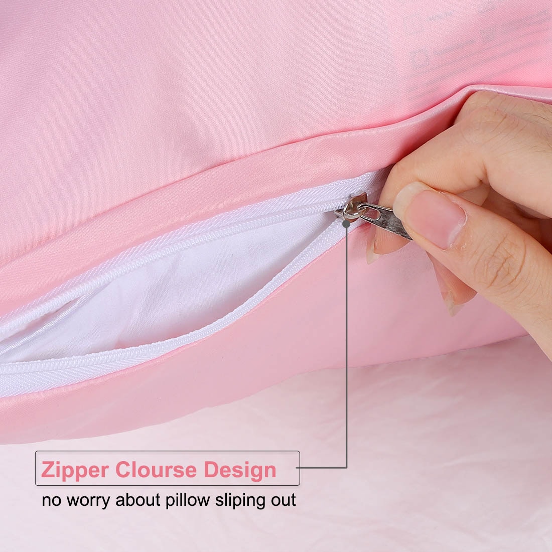 Unique Bargains Queen Satin Pillowcase with Zipper Super Soft and ...