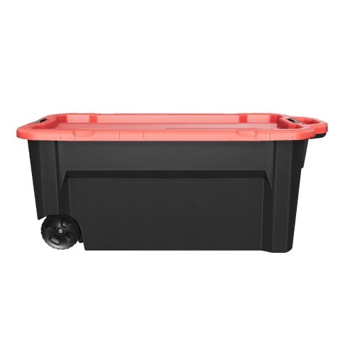 CRAFTSMAN X large 50 Gallons 200 Quart Black Heavy Duty Rolling Tote with Latching Lid CMXXPBP50GTW at Lowes