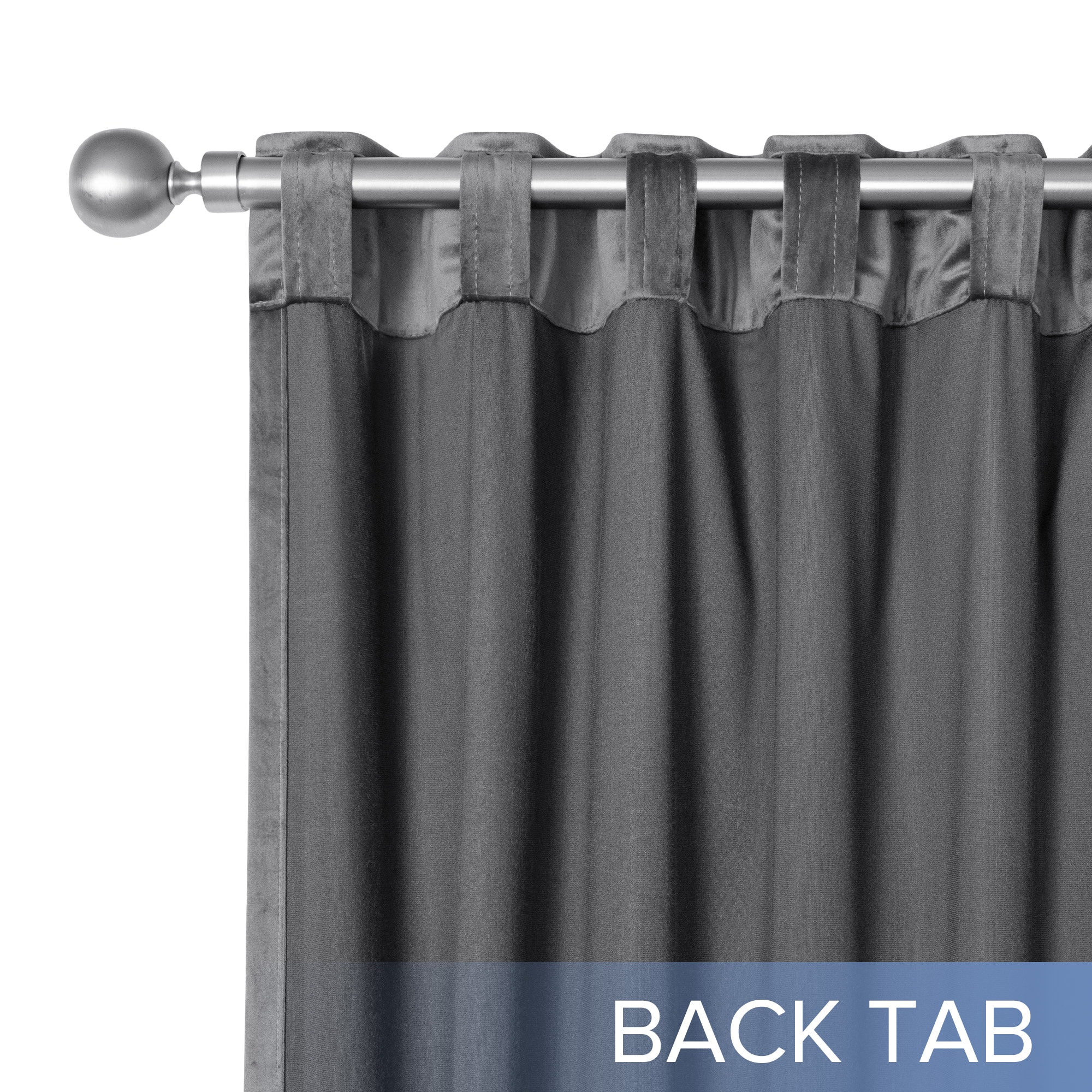 Awesome Home 52-in W x96-in L Grey Velvet Room Darkening Back Tab Pair ...