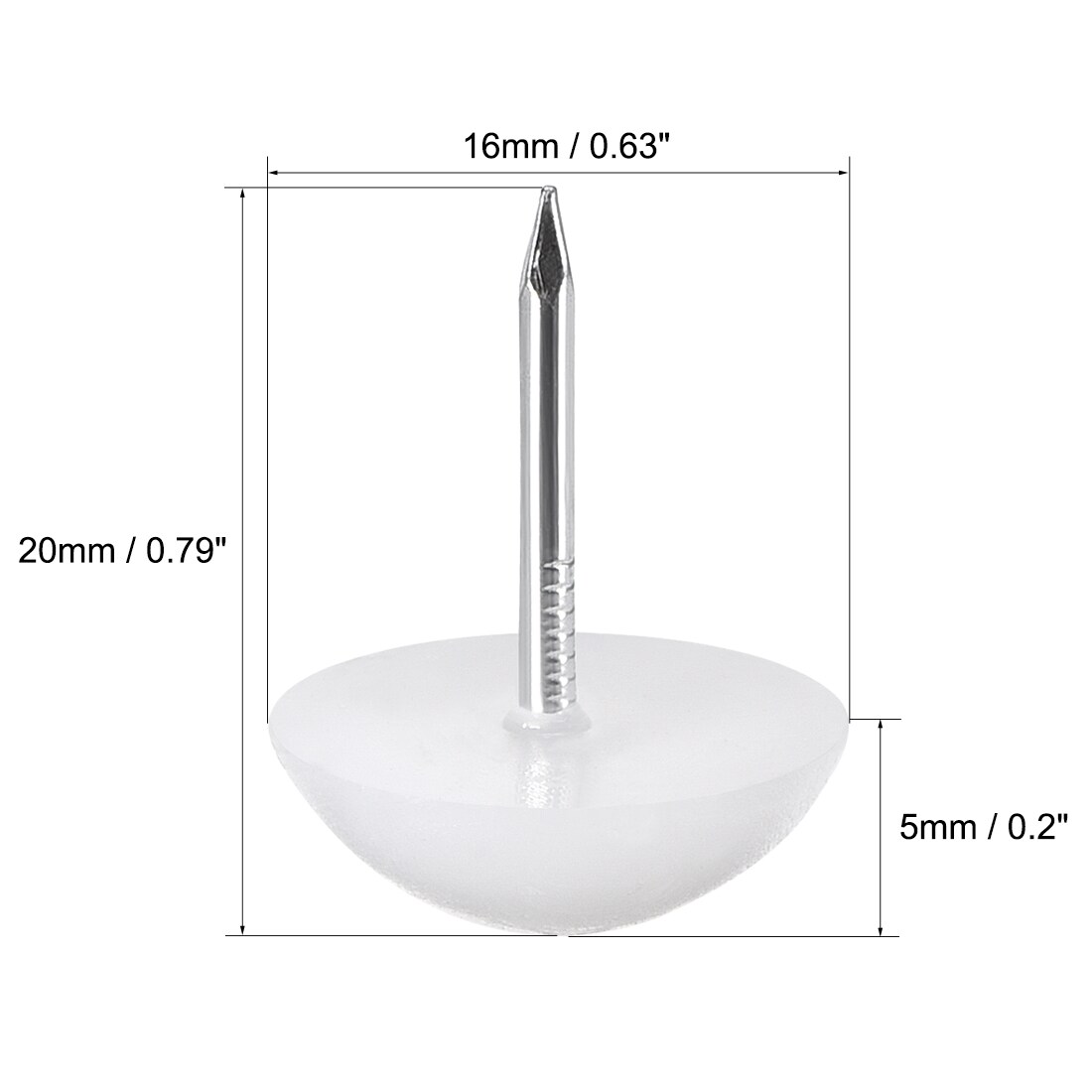 Unique Bargains Furniture Feet Nail Plastic Glide Nails Chair Table Leg ...