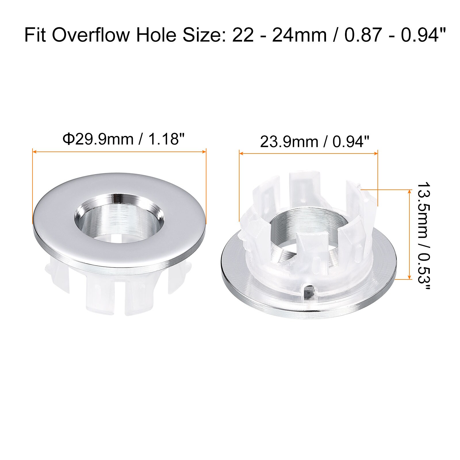 Unique Bargains Sink Trim Overflow Cover Sink Overflow Rings Bathroom ...